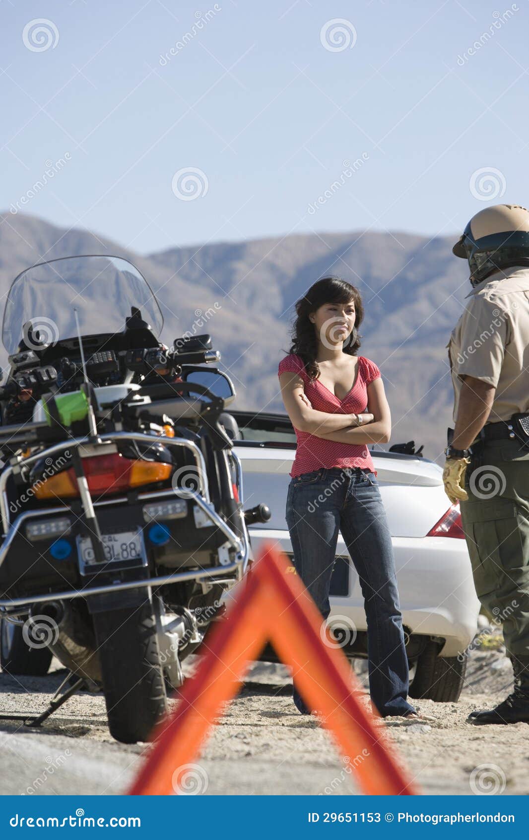 Woman Looking at Traffic Cop Stock Image - Image of male, regulate ...