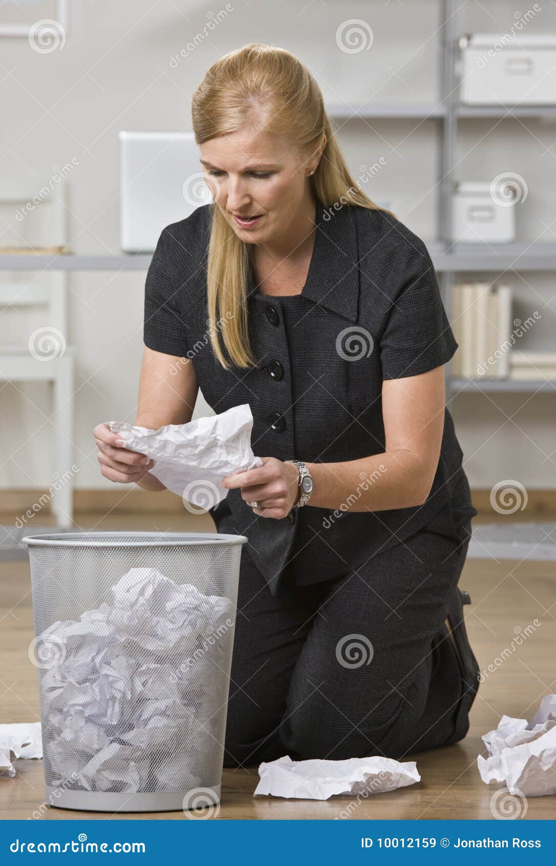 Woman Looking through Trash Stock Image - Image of businesswoman ...