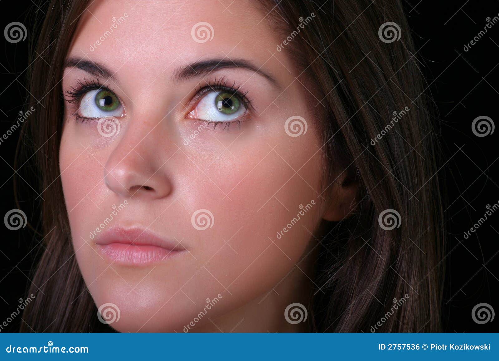Woman looking up stock photo. Image of feeling, glad, close - 2757536