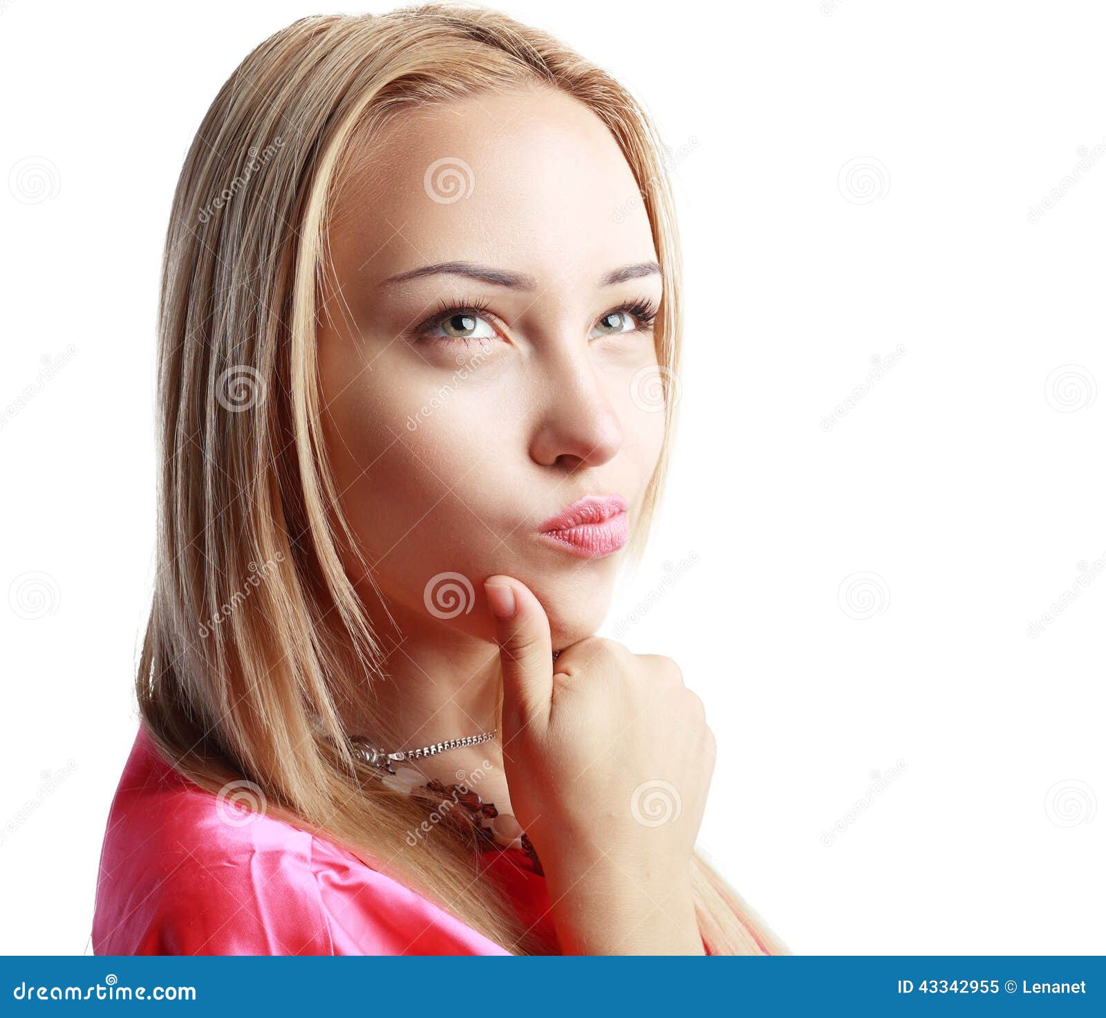 Woman looking up stock image. Image of girl, cute, beautiful - 43342955