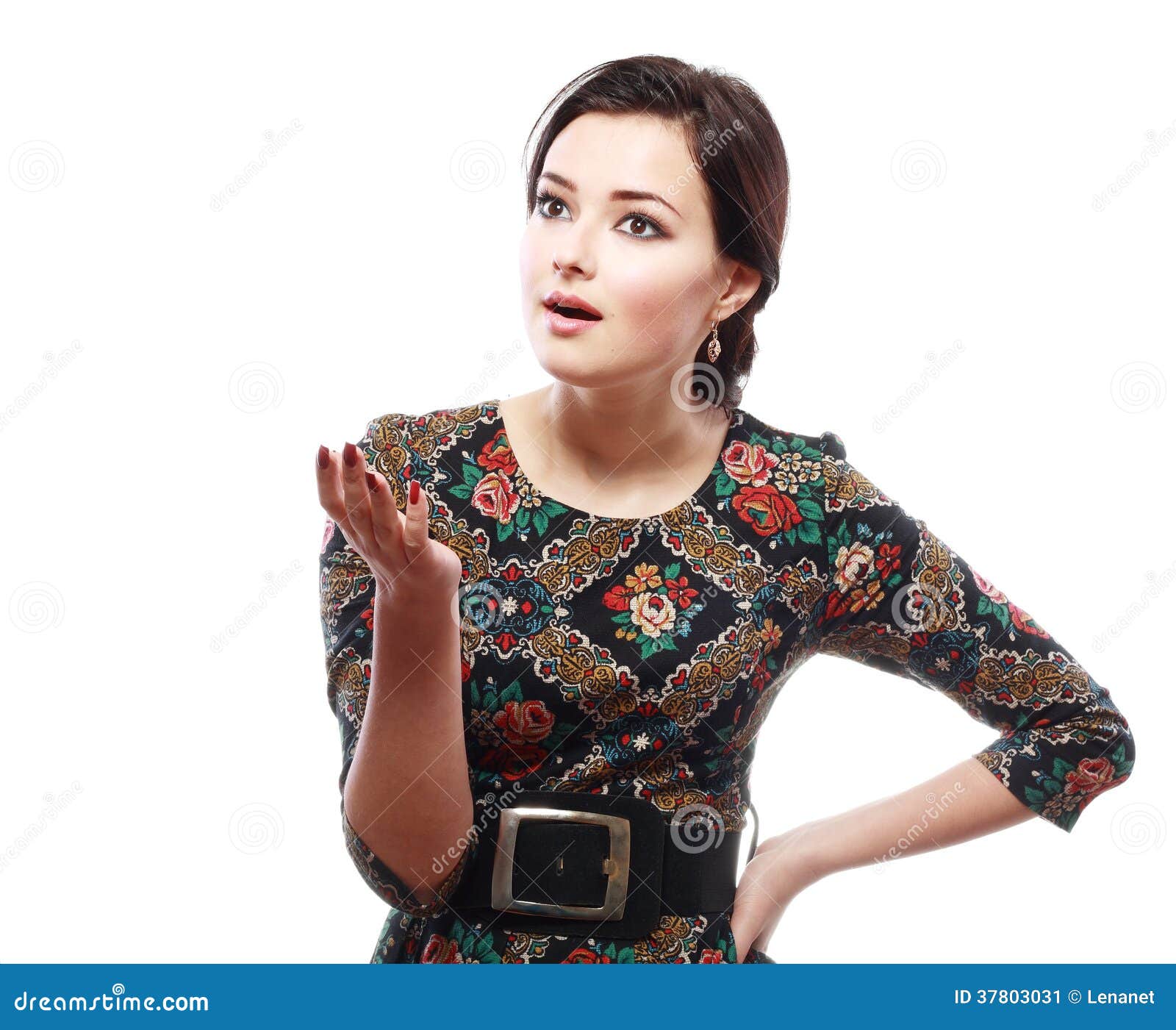 Woman Looking Up Disbelieving Stock Image - Image of casual, caucasian ...