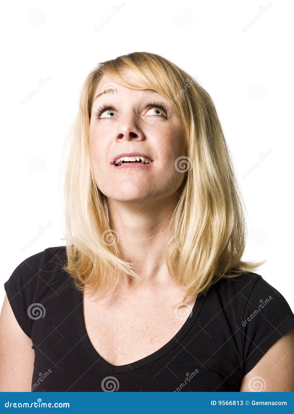 Woman looking upwards stock image. Image of adult, cool - 9566813