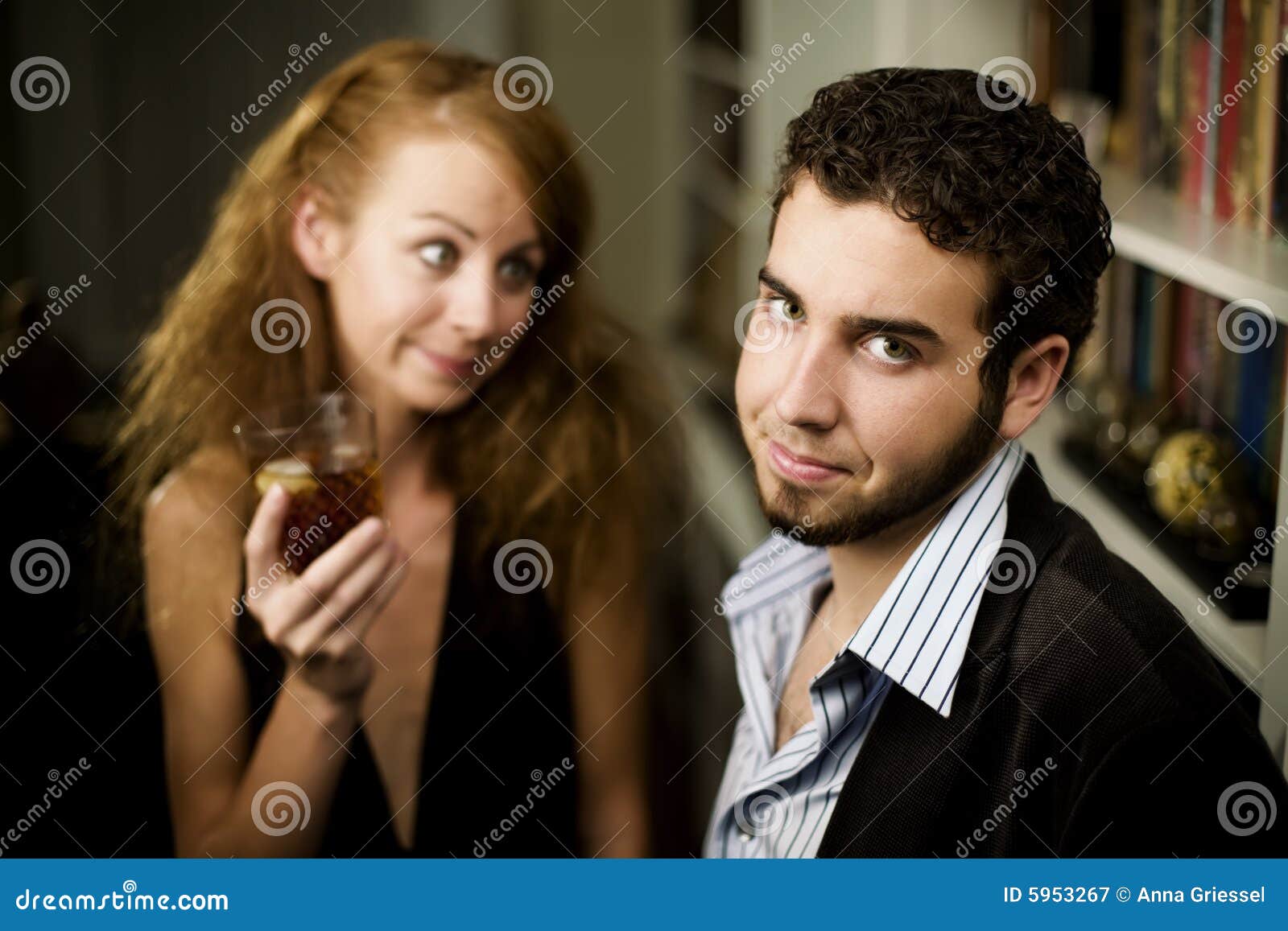 Man Looks Lovingly At Woman Stock Image | CartoonDealer.com #75216337