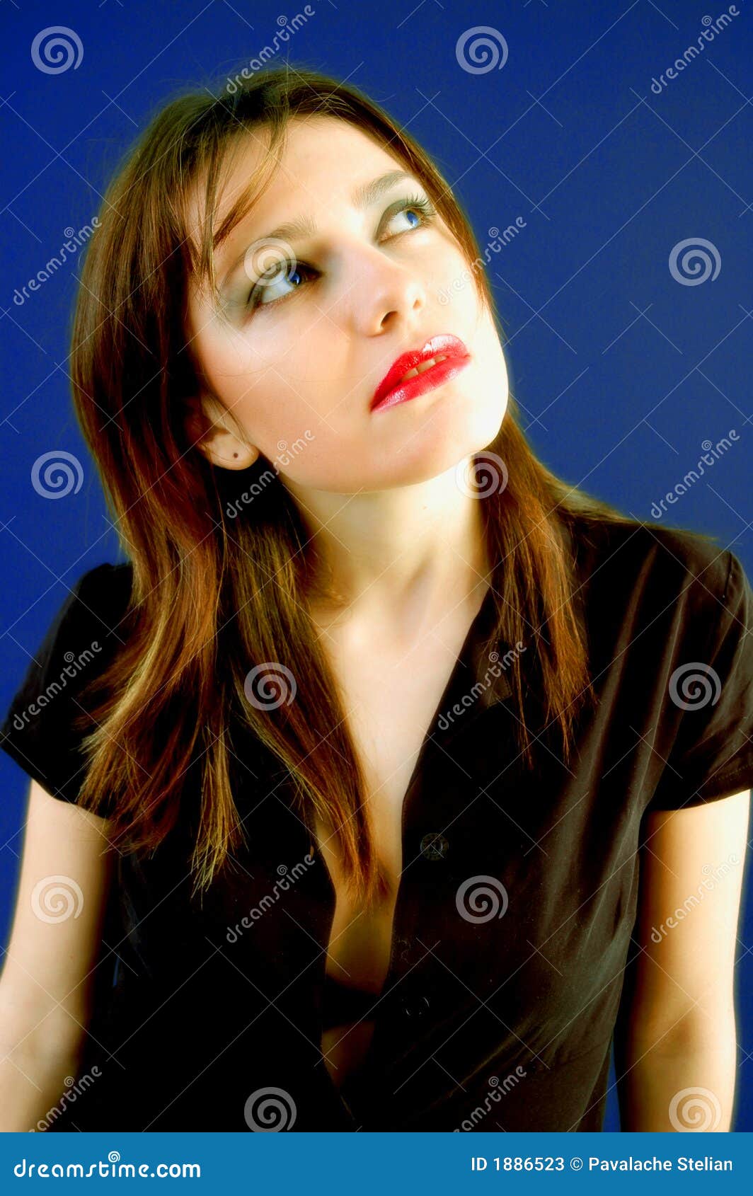 Woman looks upward stock image. Image of upward, looking - 1886523