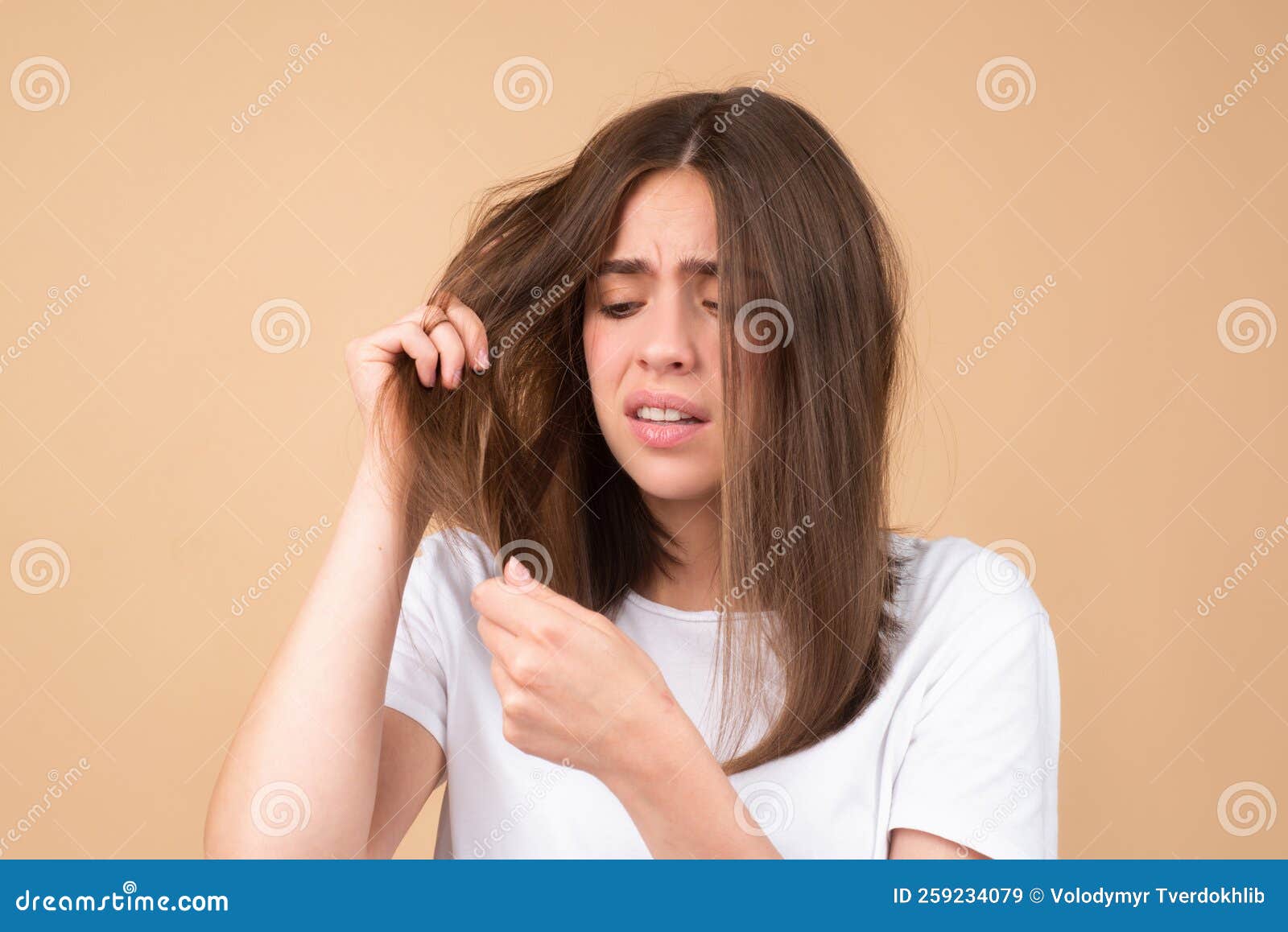 Woman Loosing Hair. Hair Loss Problem, Baldness. Stock Image - Image of ...