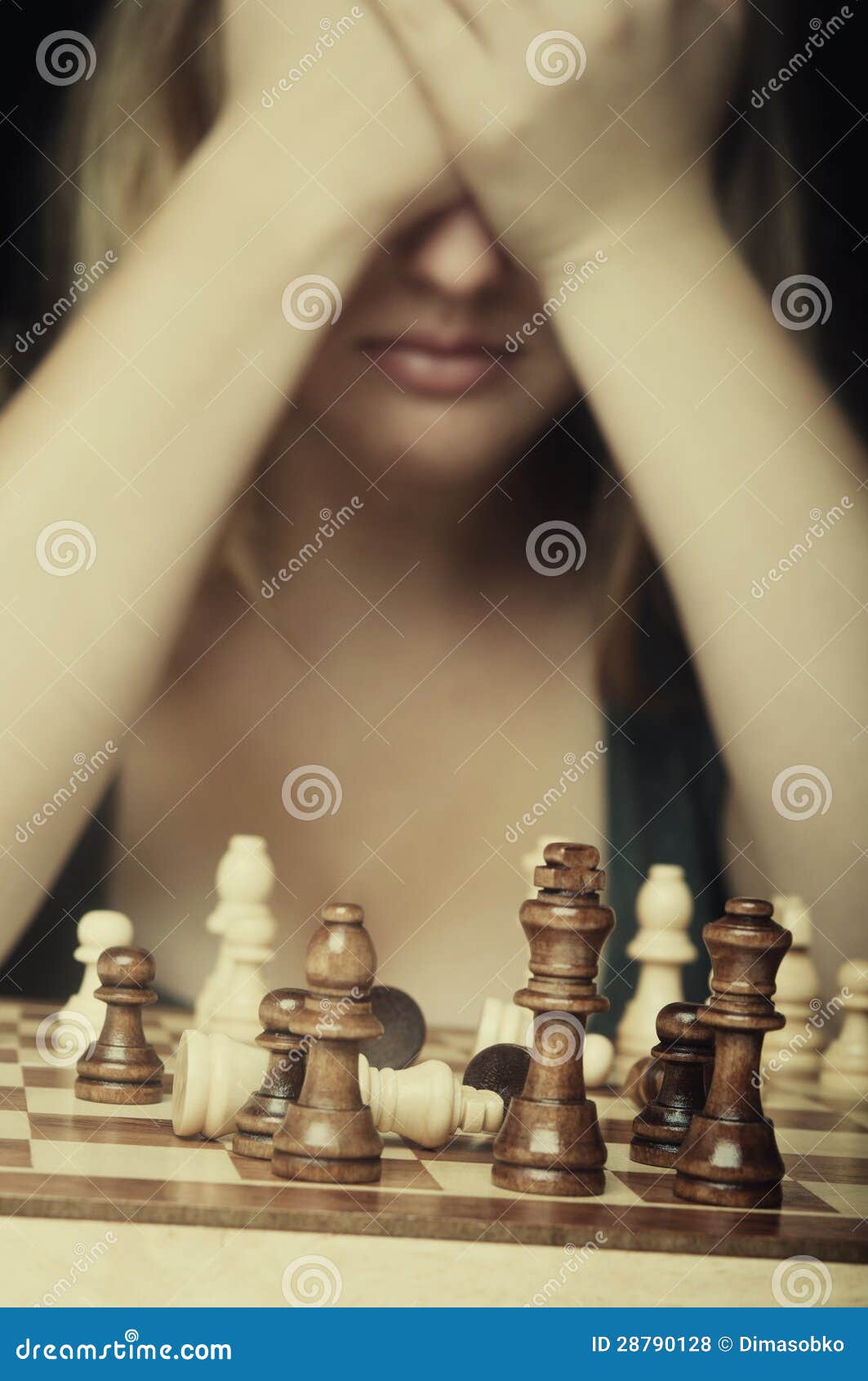 Woman lost chess game stock photo. Image of loss, play - 28790128