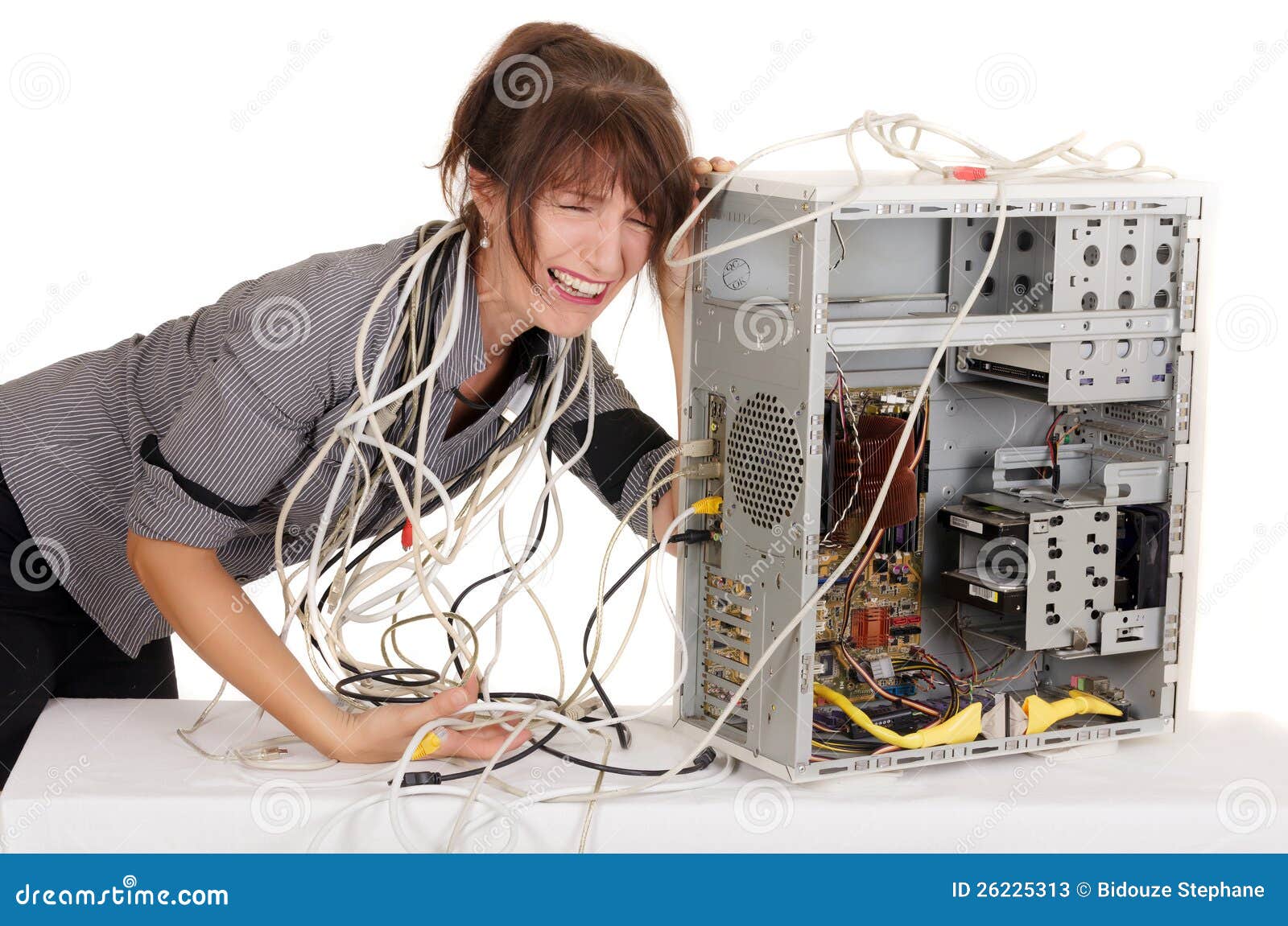 Woman Lost in Computer Technology Stock Image - Image of furious, help ...