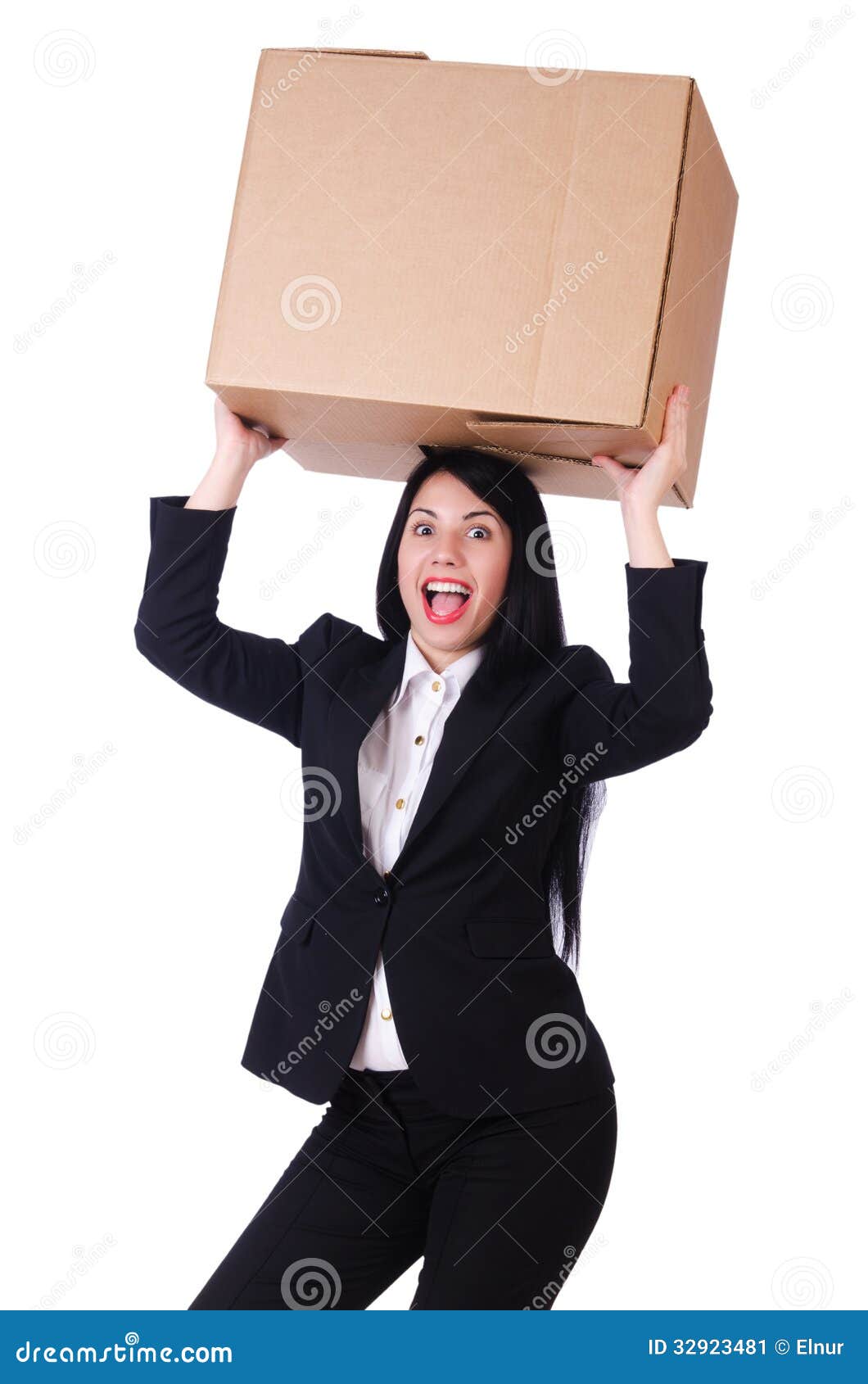 Woman with lots of boxes stock image. Image of adult - 32923481
