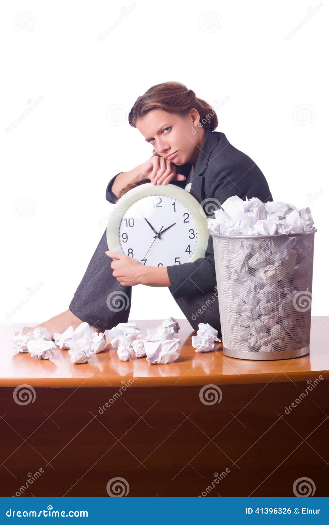 Woman with Lots of Discarded Stock Photo - Image of overload, lots ...