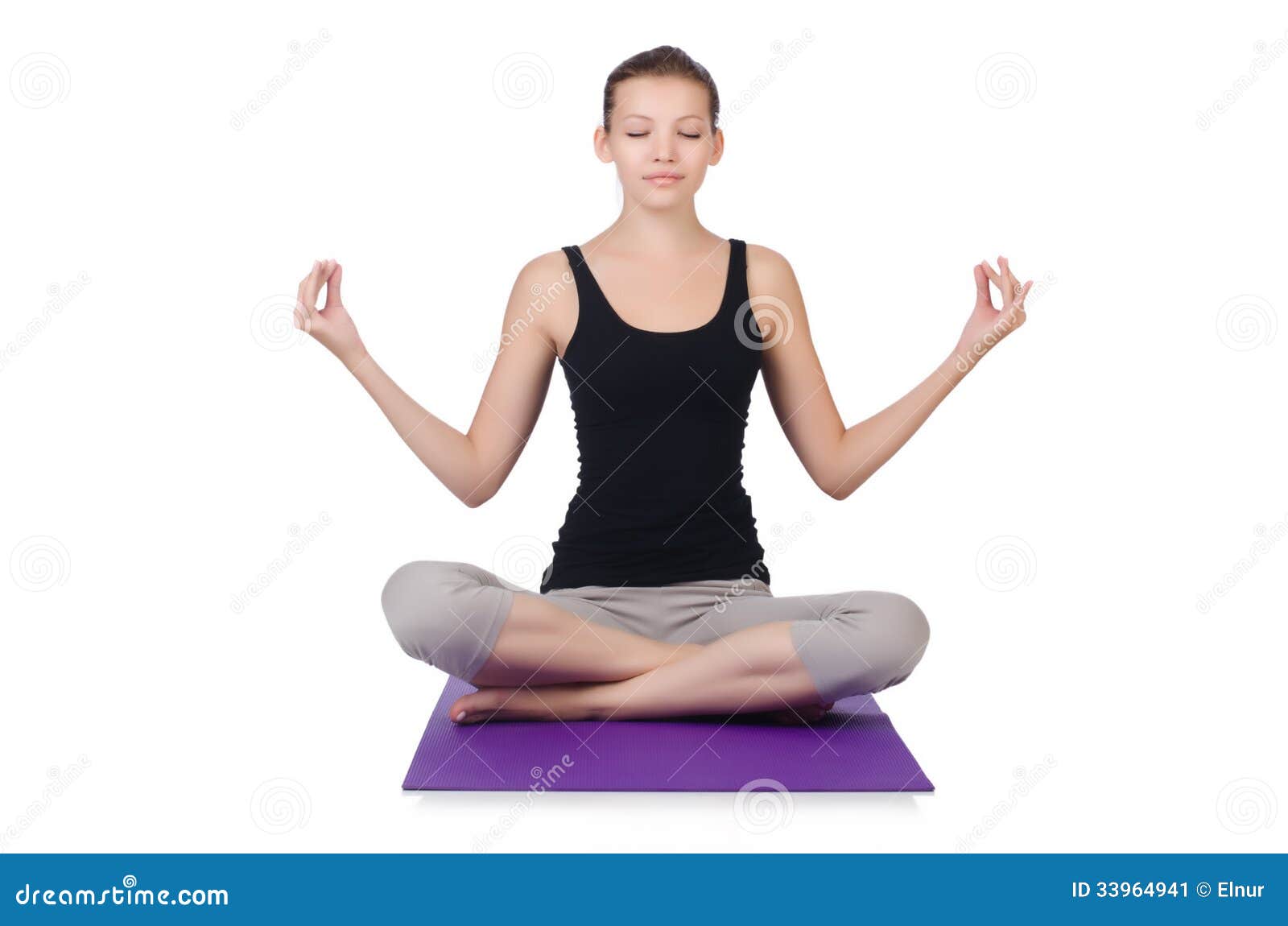 Woman in lotus pose stock image. Image of person, serene - 33964941