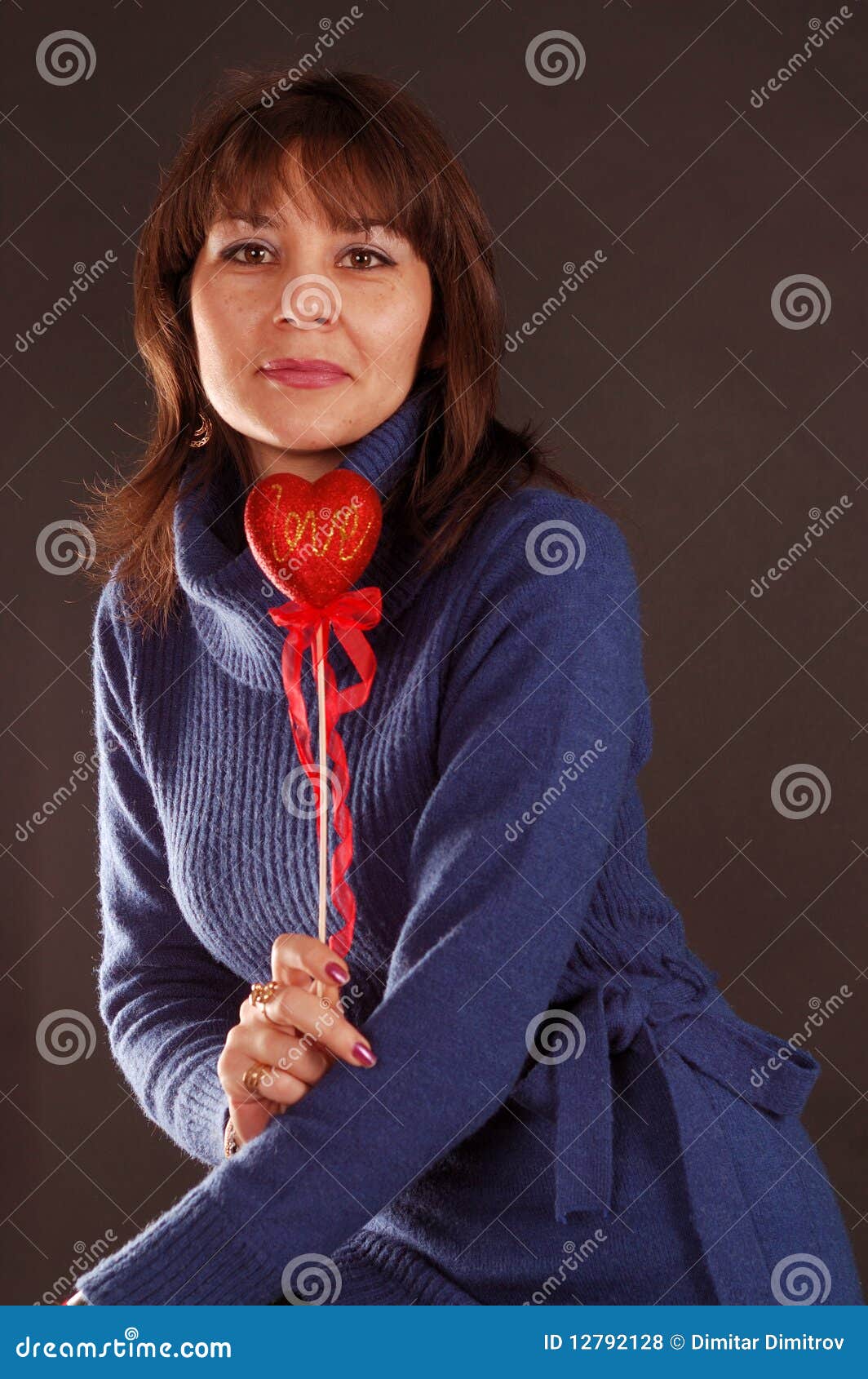 Woman with love heart stock photo. Image of decorative - 12792128