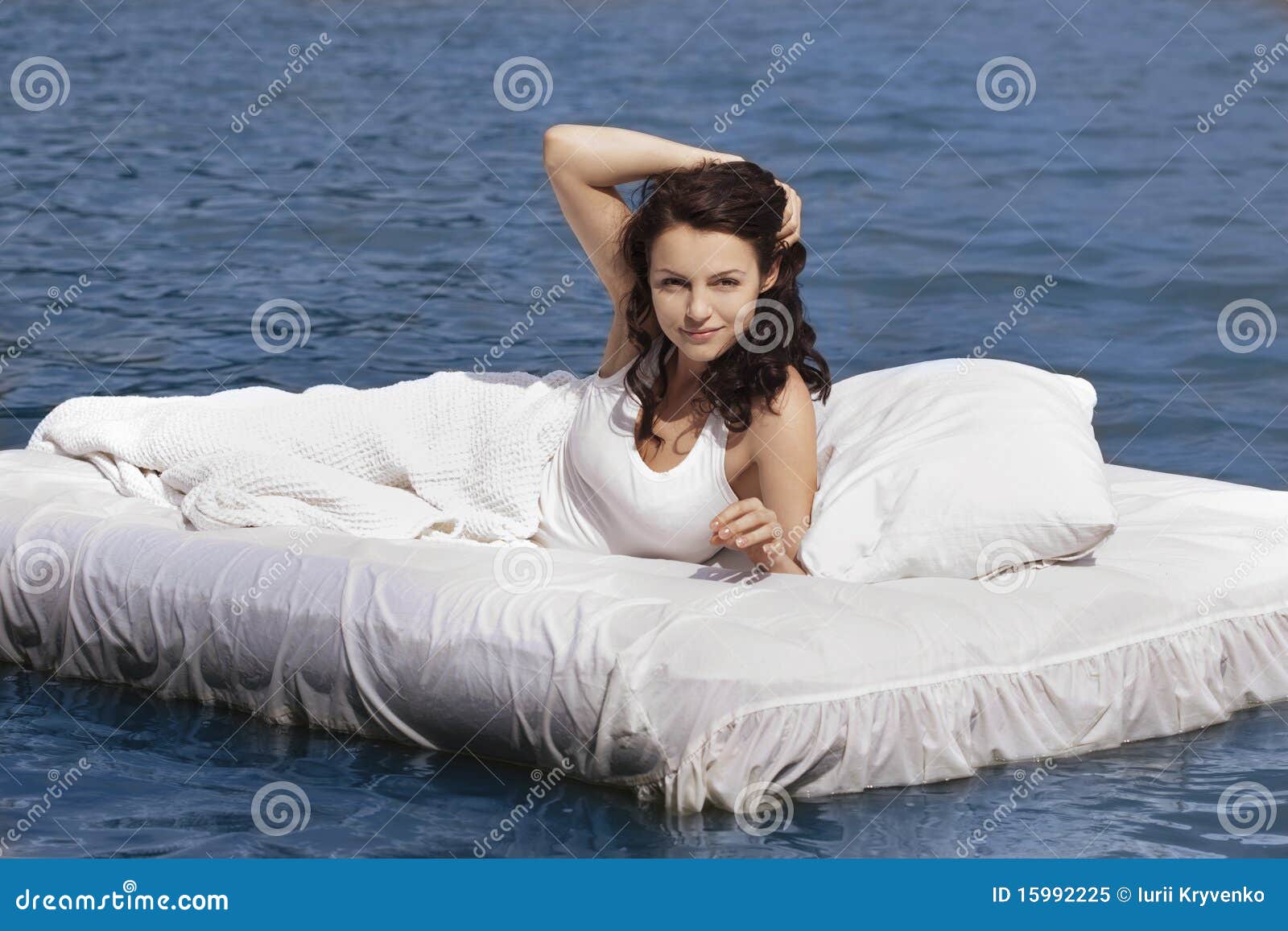 Woman Lying On The Bed In The Sea Picture. Image: 15992225
