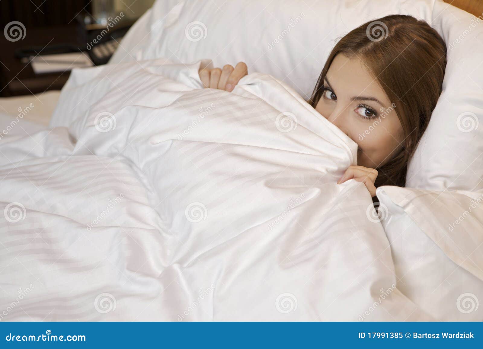 Woman Lying in Bed Sleeping Stock Image - Image of natural ...