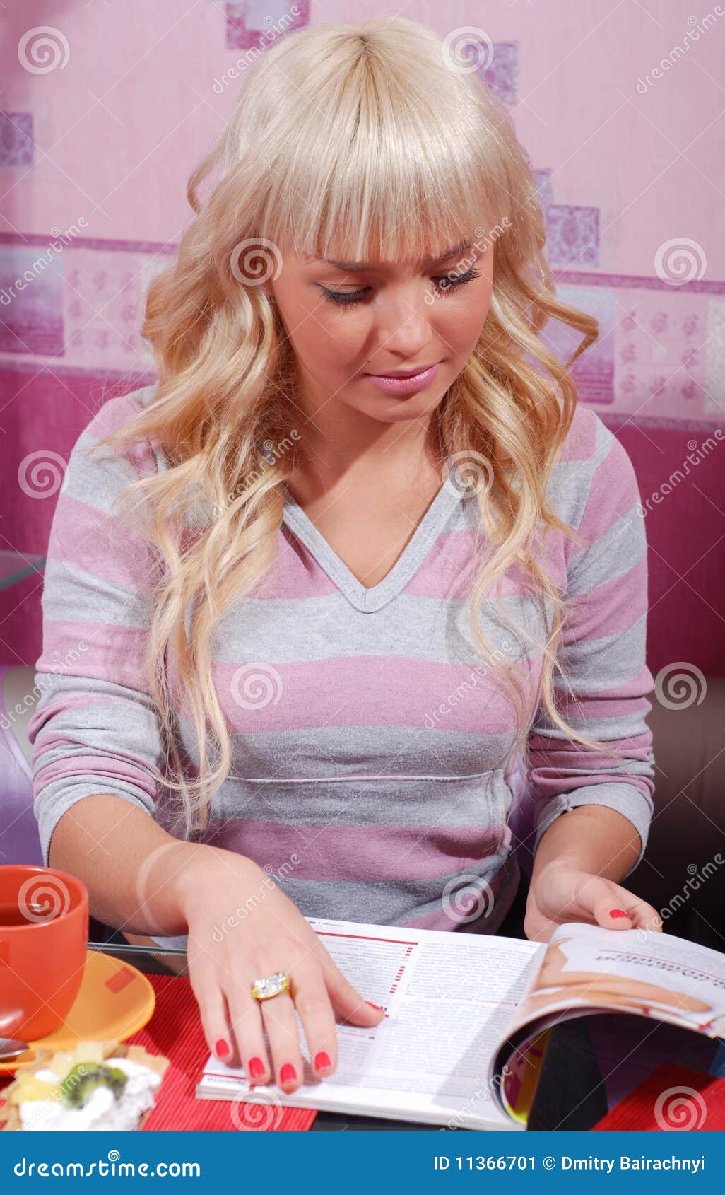 Woman with magazine stock image. Image of magazine, reading - 11366701