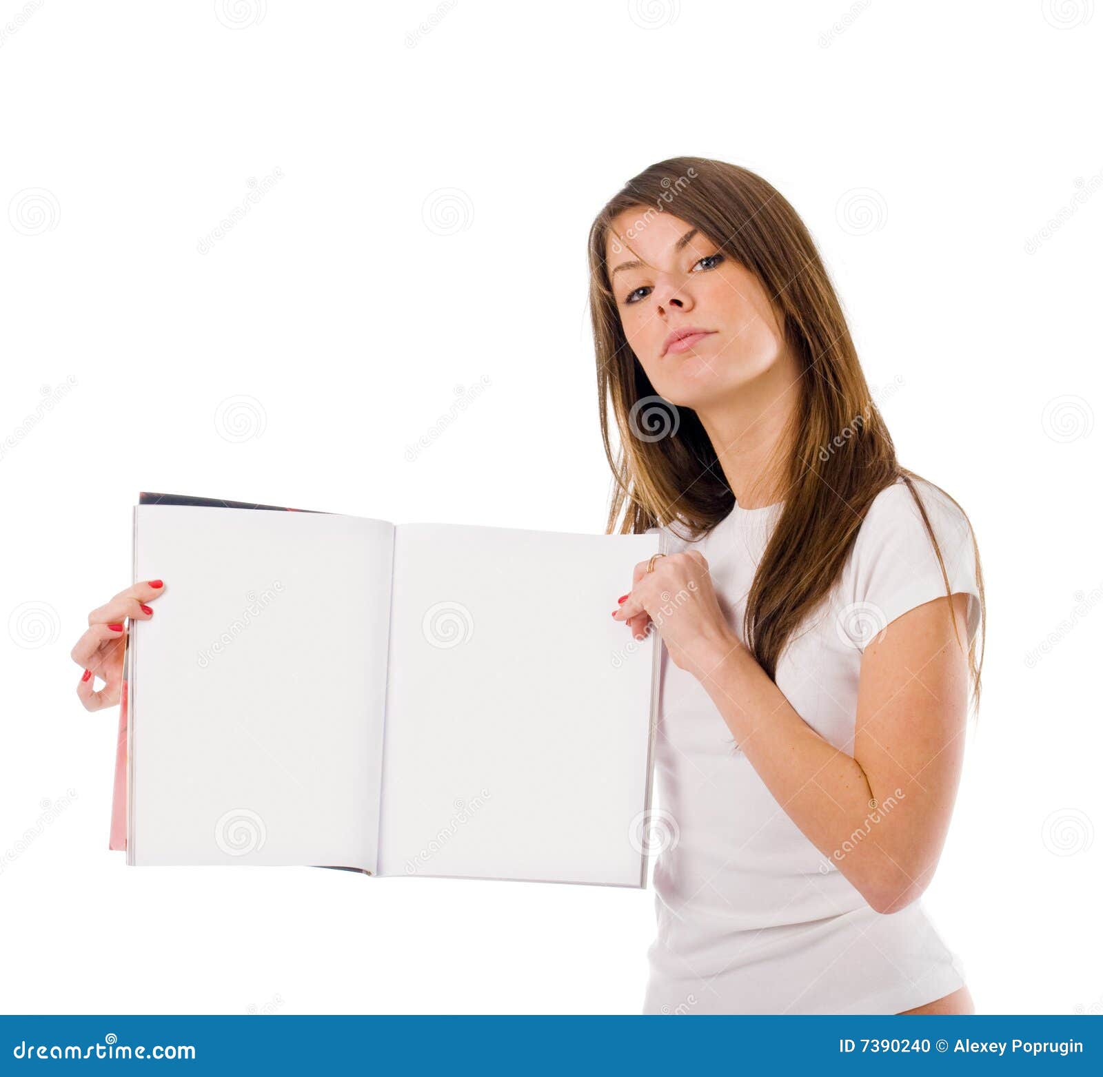 Woman with magazine stock photo. Image of business, casual - 7390240