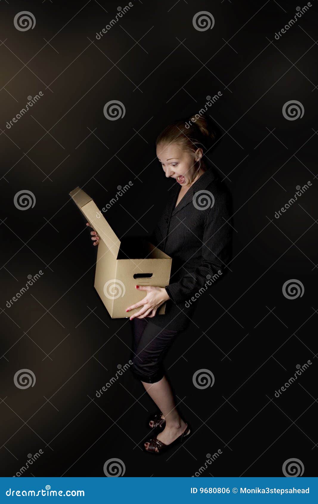 Woman and magic box stock photo. Image of smile, surprise - 9680806