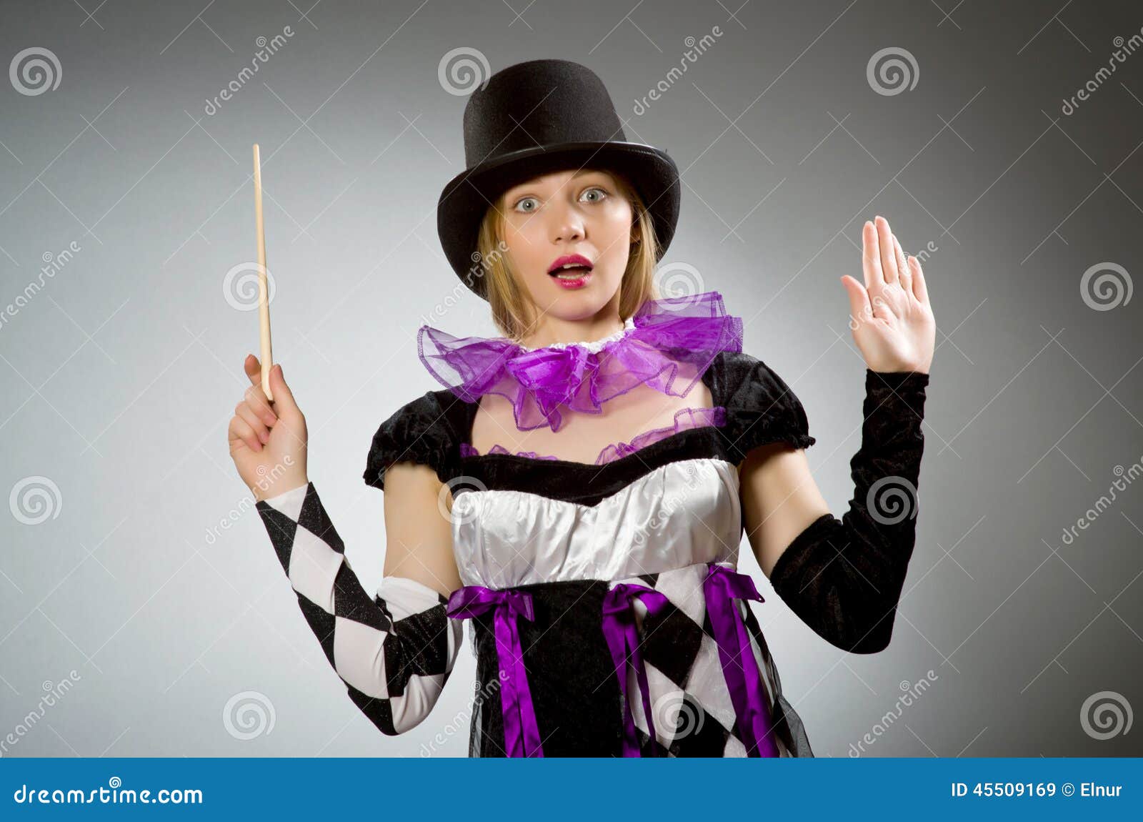 Woman Magician Doing Her Tricks Stock Image - Image of human, show ...