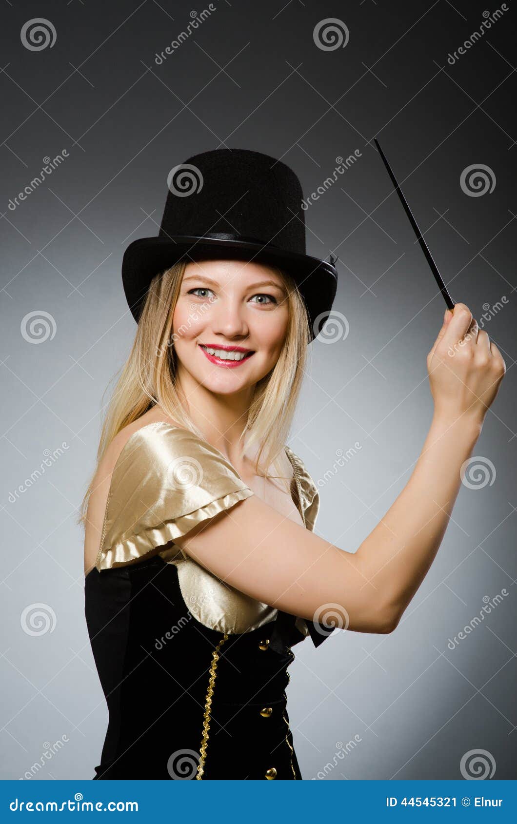 Woman Magician with Magic Wand Stock Image - Image of human ...