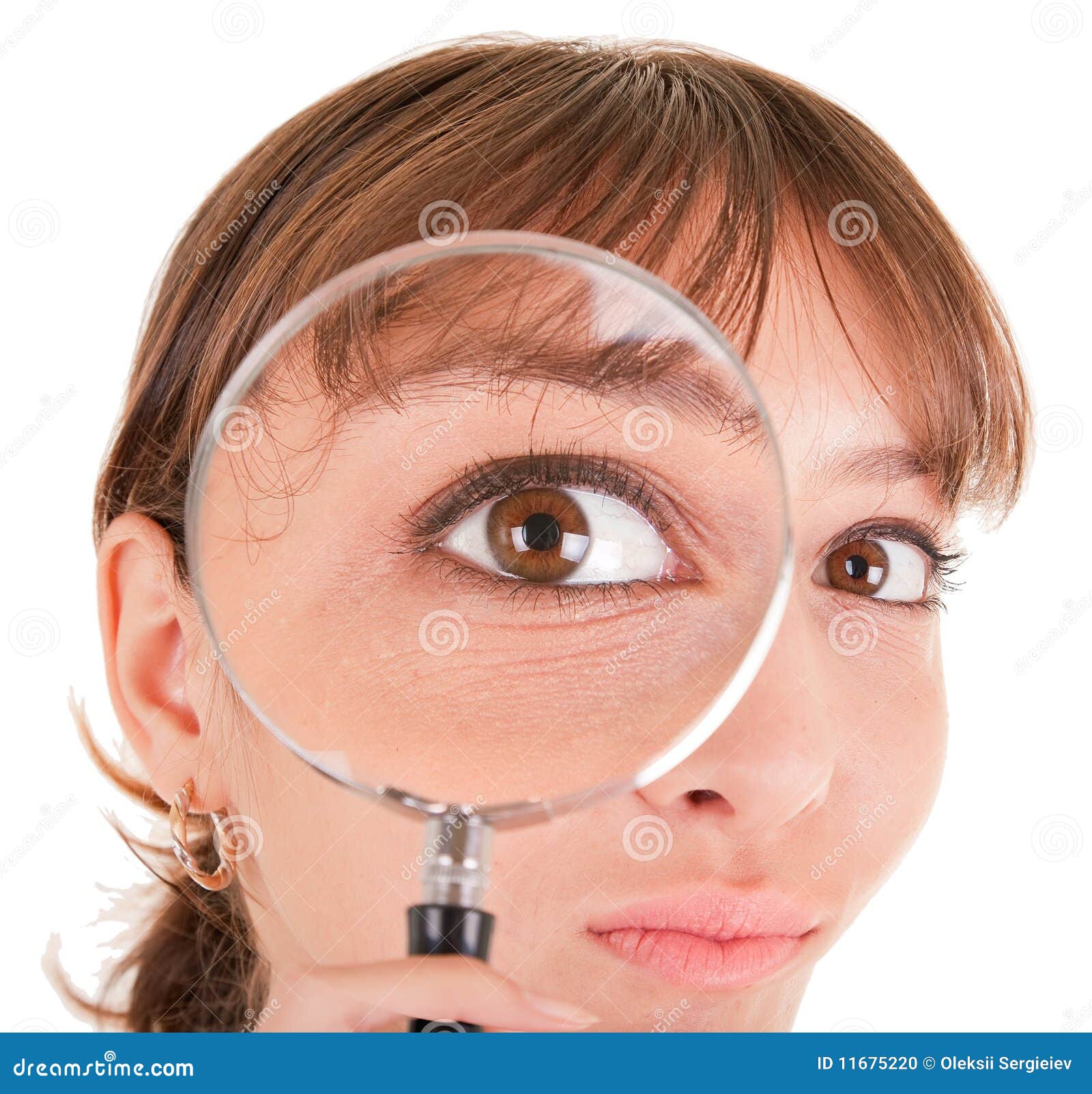 Woman and magnifier stock photo. Image of caucasian, hair - 11675220