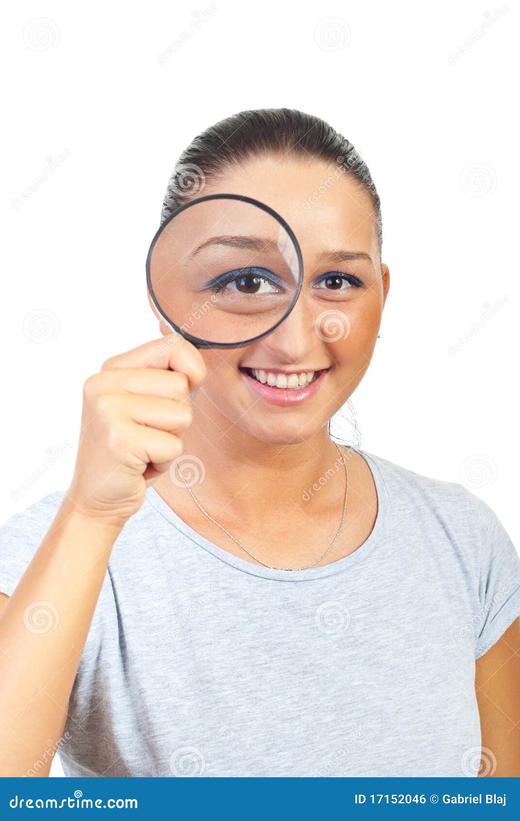 Woman magnifying eye stock photo. Image of healthy, face - 17152046