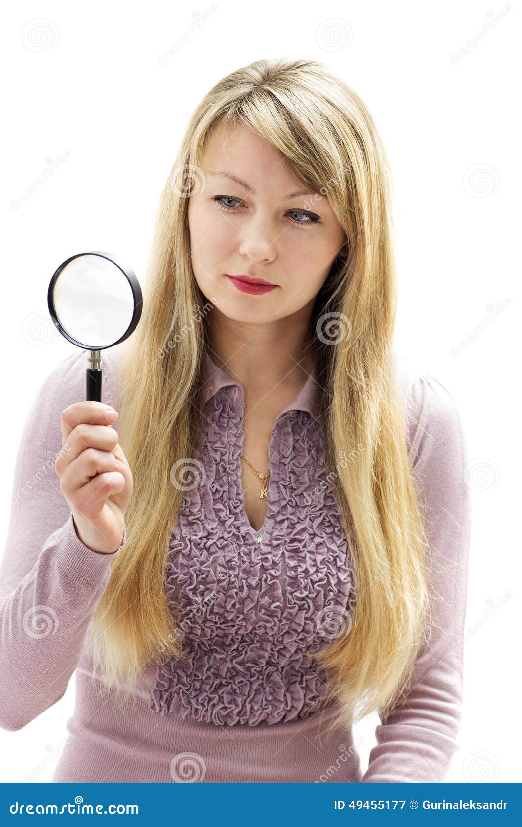 Woman with Magnifying Glass Stock Image - Image of lifestyle, human ...