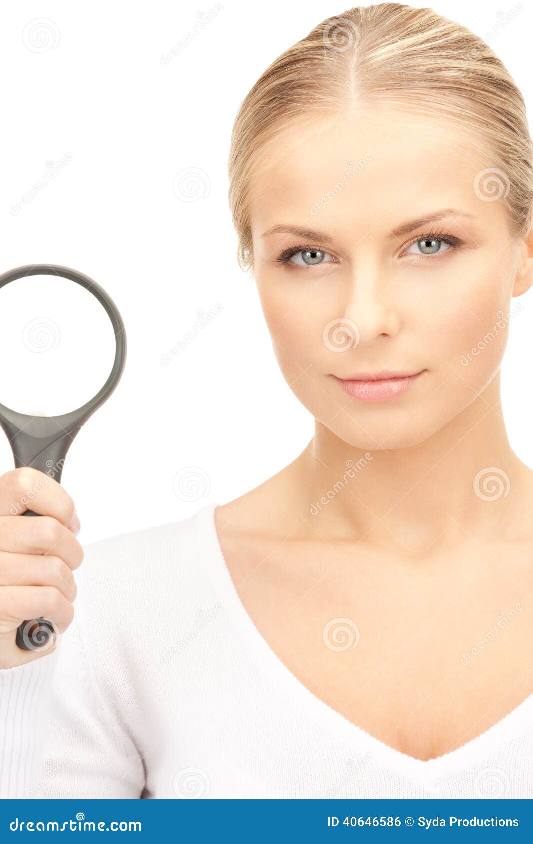 Woman with Magnifying Glass Stock Photo - Image of human, magnifier ...
