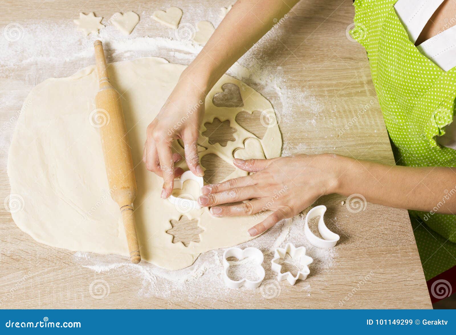 Woman Make Sweet Biscuits by Hands Stock Image - Image of female, bread ...