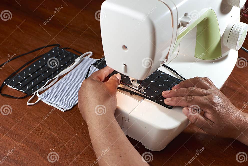 Preparation of Face Masks for the Covid 19 Pandemic Stock Image - Image ...