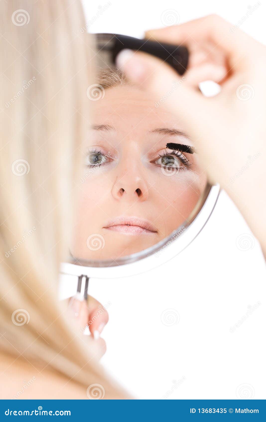 Woman makeup in mirror stock image. Image of mirror, freshness - 13683435