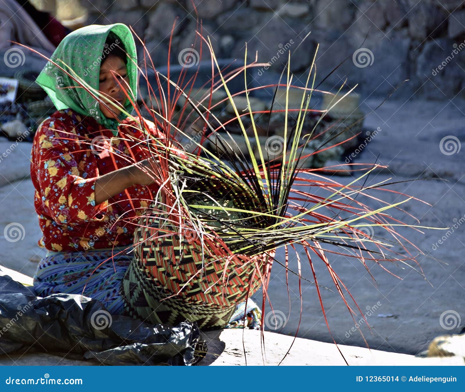 Woman Making a Basket, Mexico Editorial Stock Image - Image of making ...