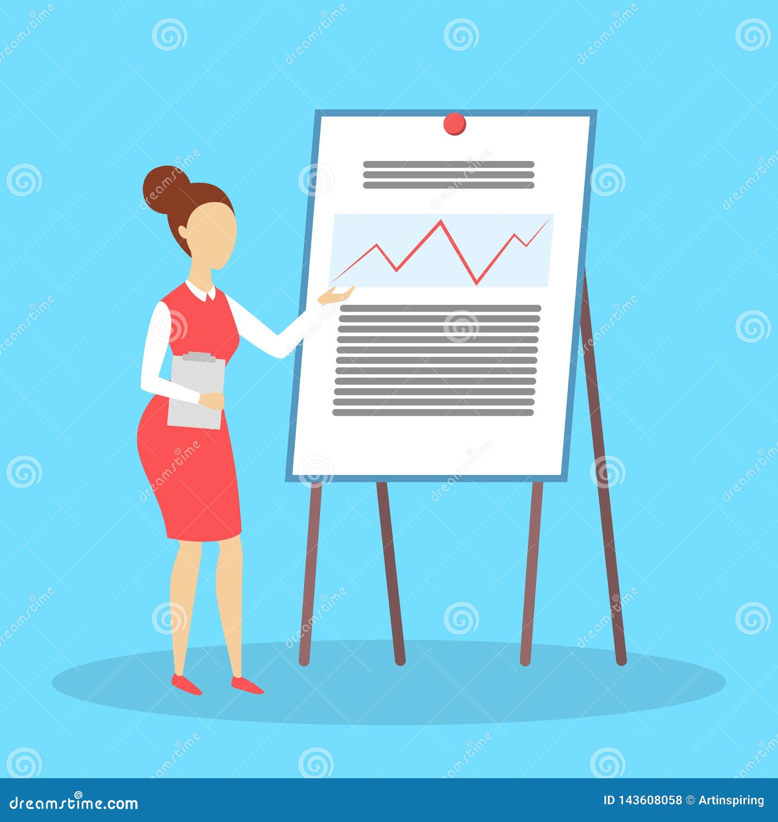 Woman Making Business Presentation in Front of Group Stock Vector ...