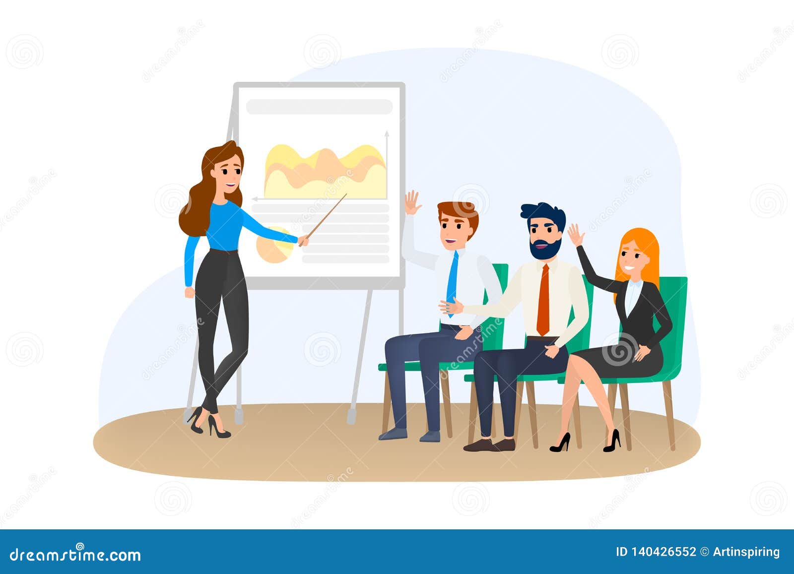 Woman Making Business Presentation in Front of Group of People Stock ...