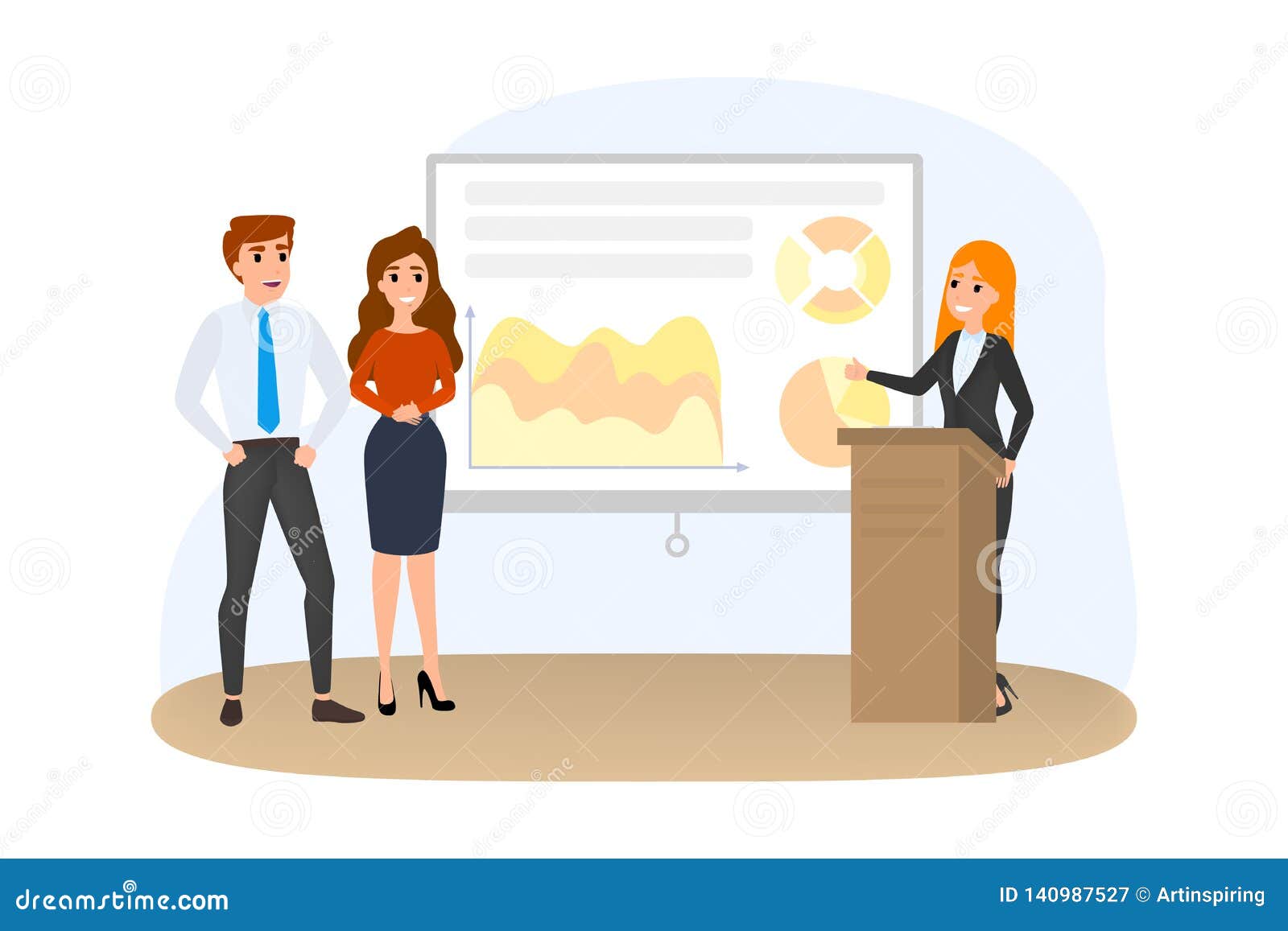 Woman Making Business Presentation in Front of Group of People Stock ...
