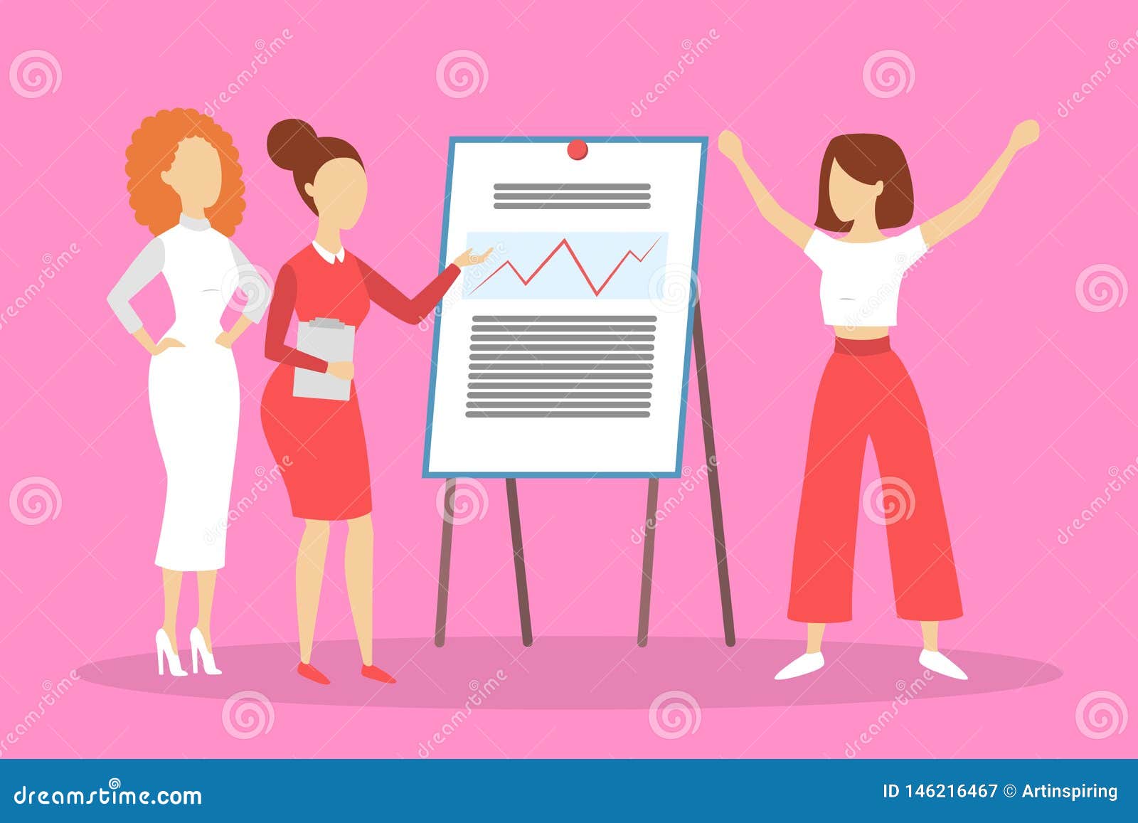 Woman Making Business Presentation in Front of Group Stock Vector ...
