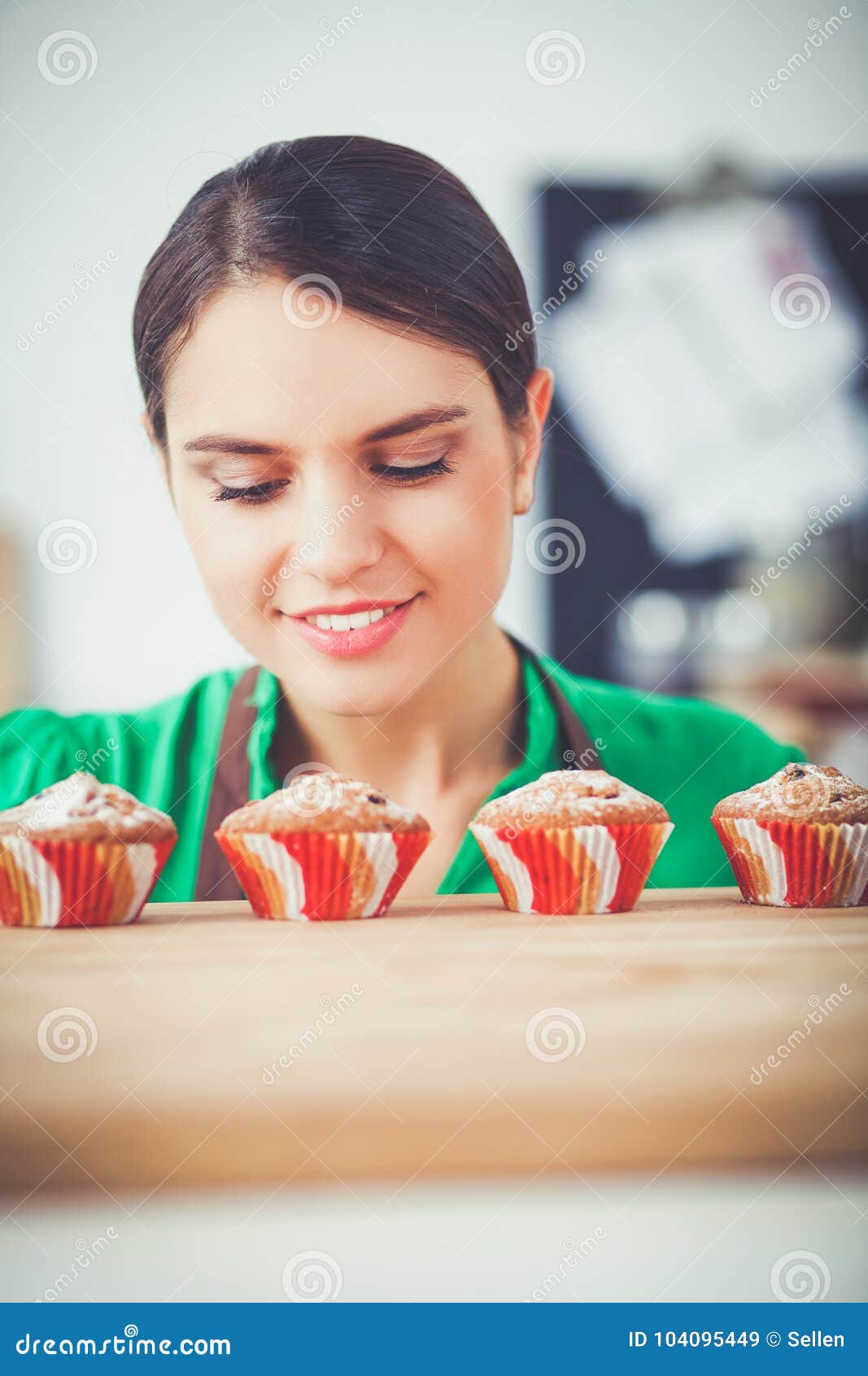 Woman is Making Cakes in the Kitchen Stock Image - Image of housewife ...