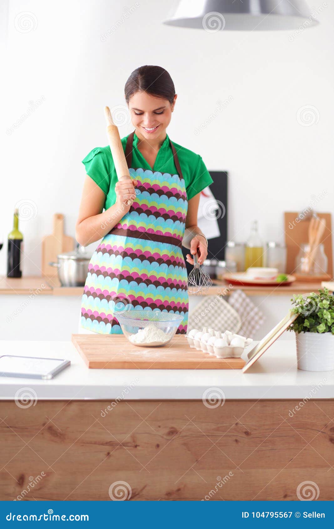Woman is Making Cakes in the Kitchen Stock Image - Image of baking ...