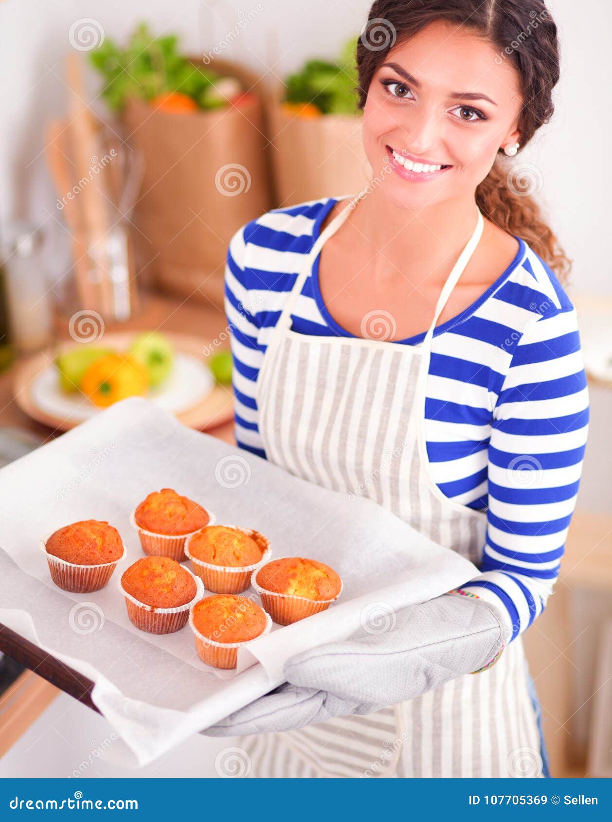 Woman is Making Cakes in the Kitchen Stock Image - Image of dessert ...