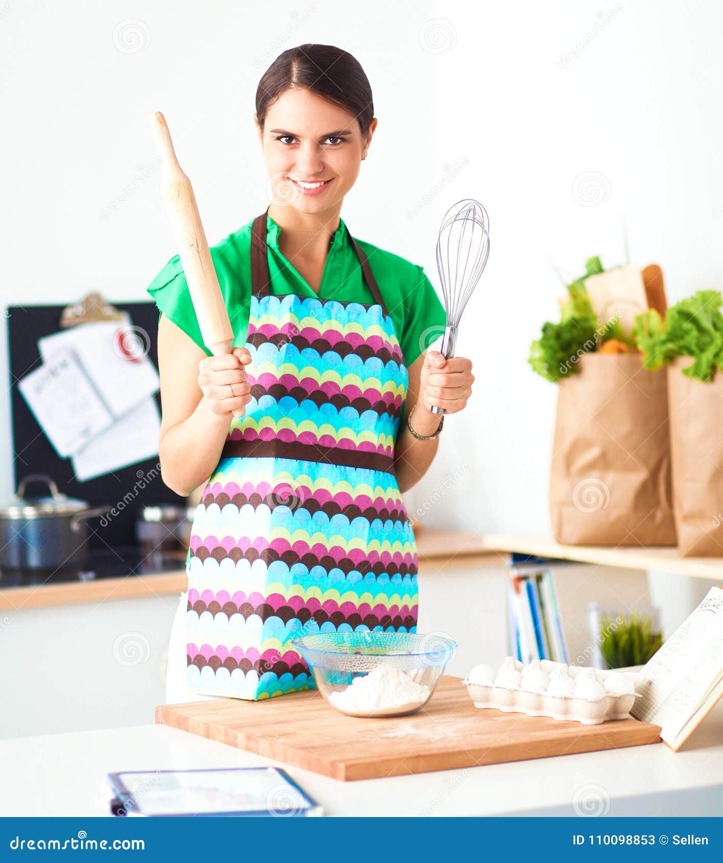 Woman is Making Cakes in the Kitchen Stock Image - Image of cake, tasty ...