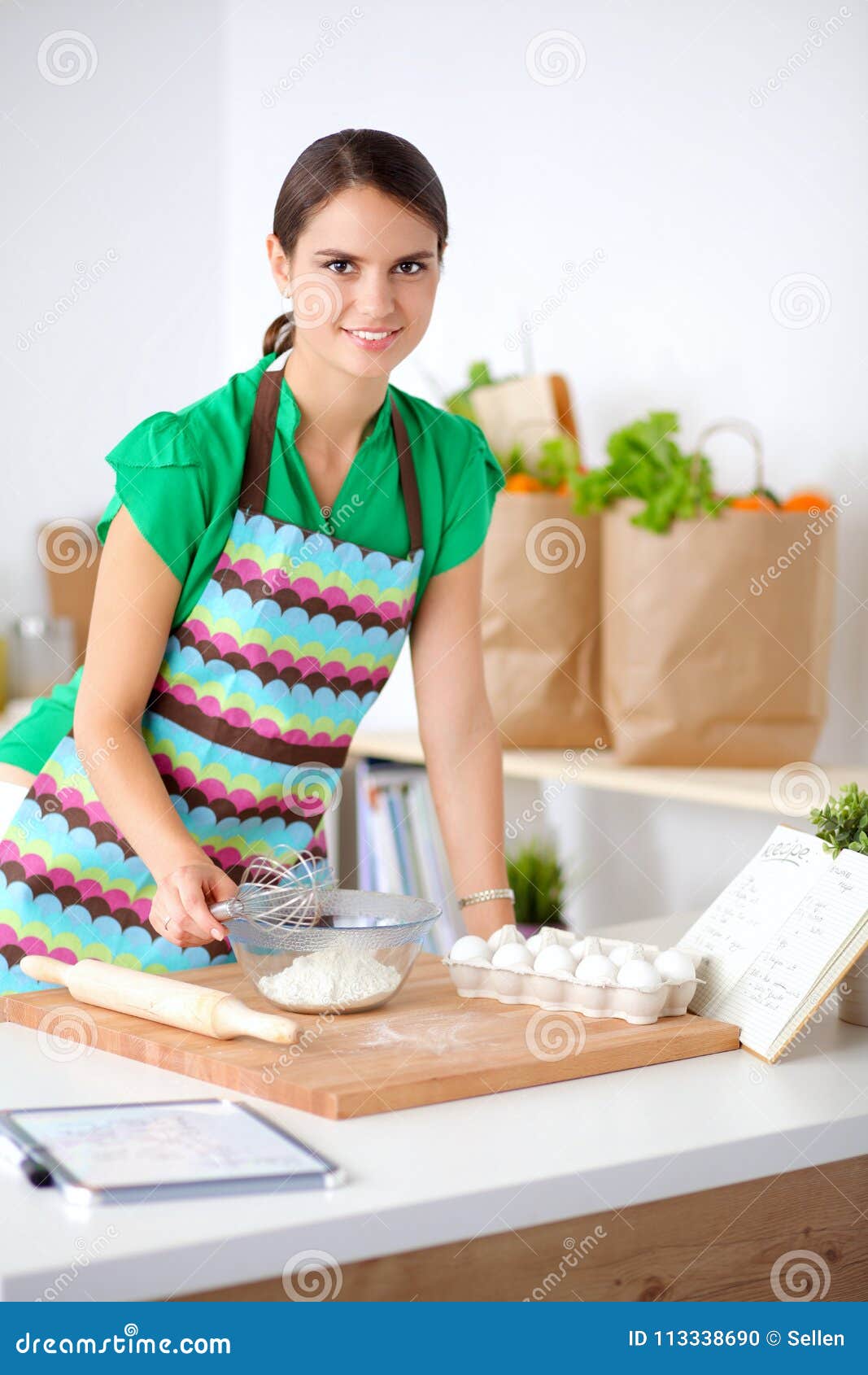Woman is Making Cakes in the Kitchen Stock Photo - Image of chef, food ...
