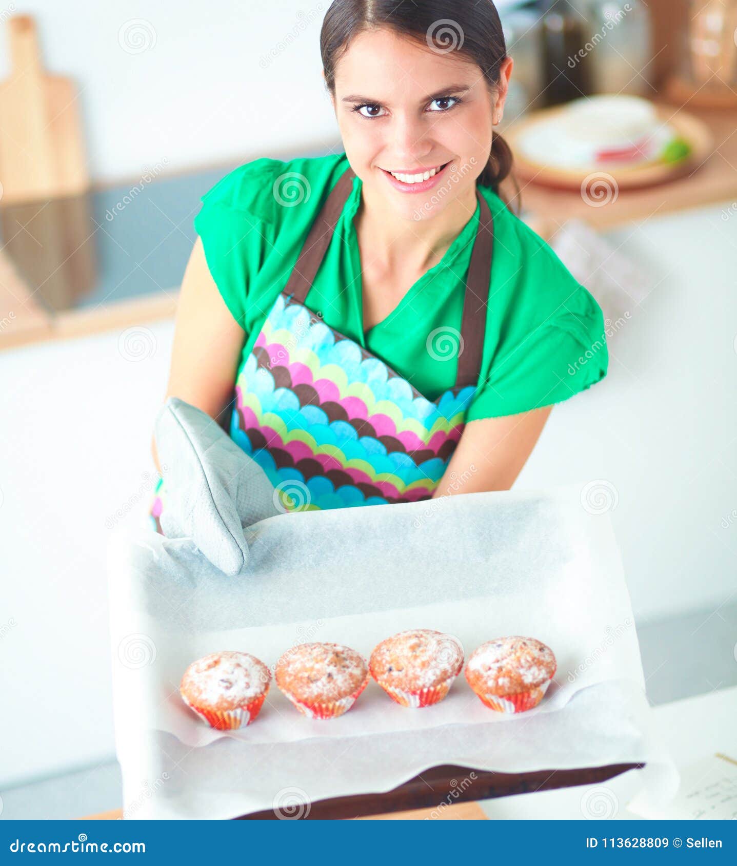 Woman is Making Cakes in the Kitchen Stock Image - Image of preparation ...