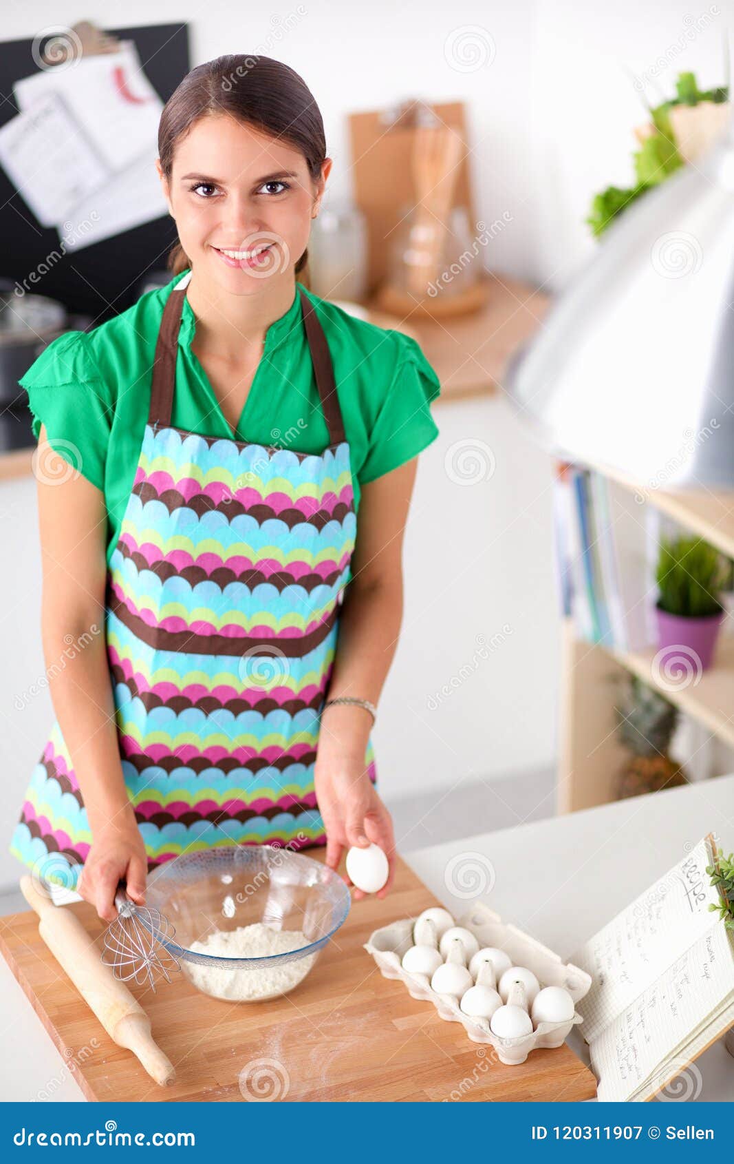 Woman is Making Cakes in the Kitchen Stock Image - Image of homemade ...