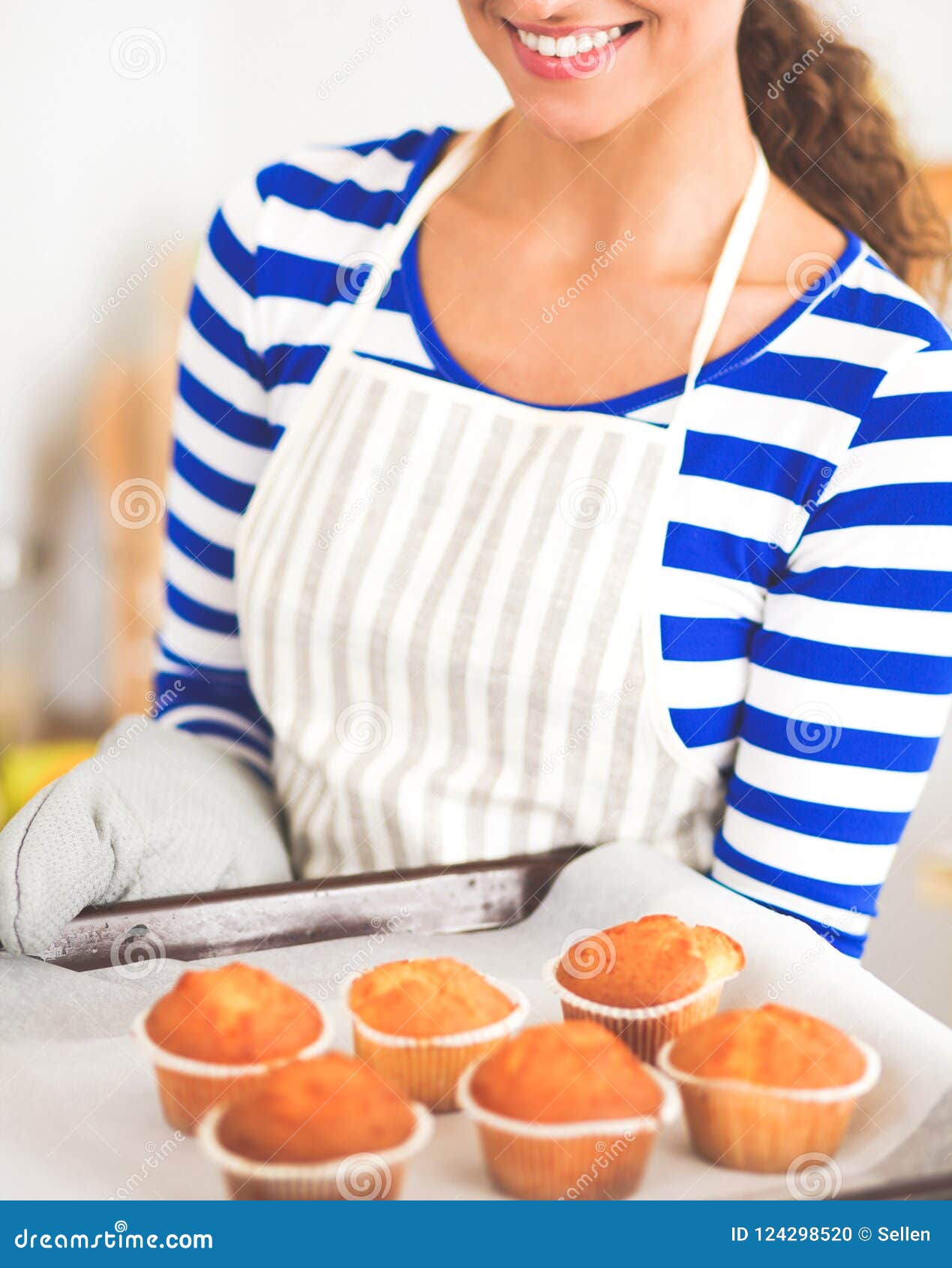 Woman is Making Cakes in the Kitchen Stock Photo - Image of smiling ...