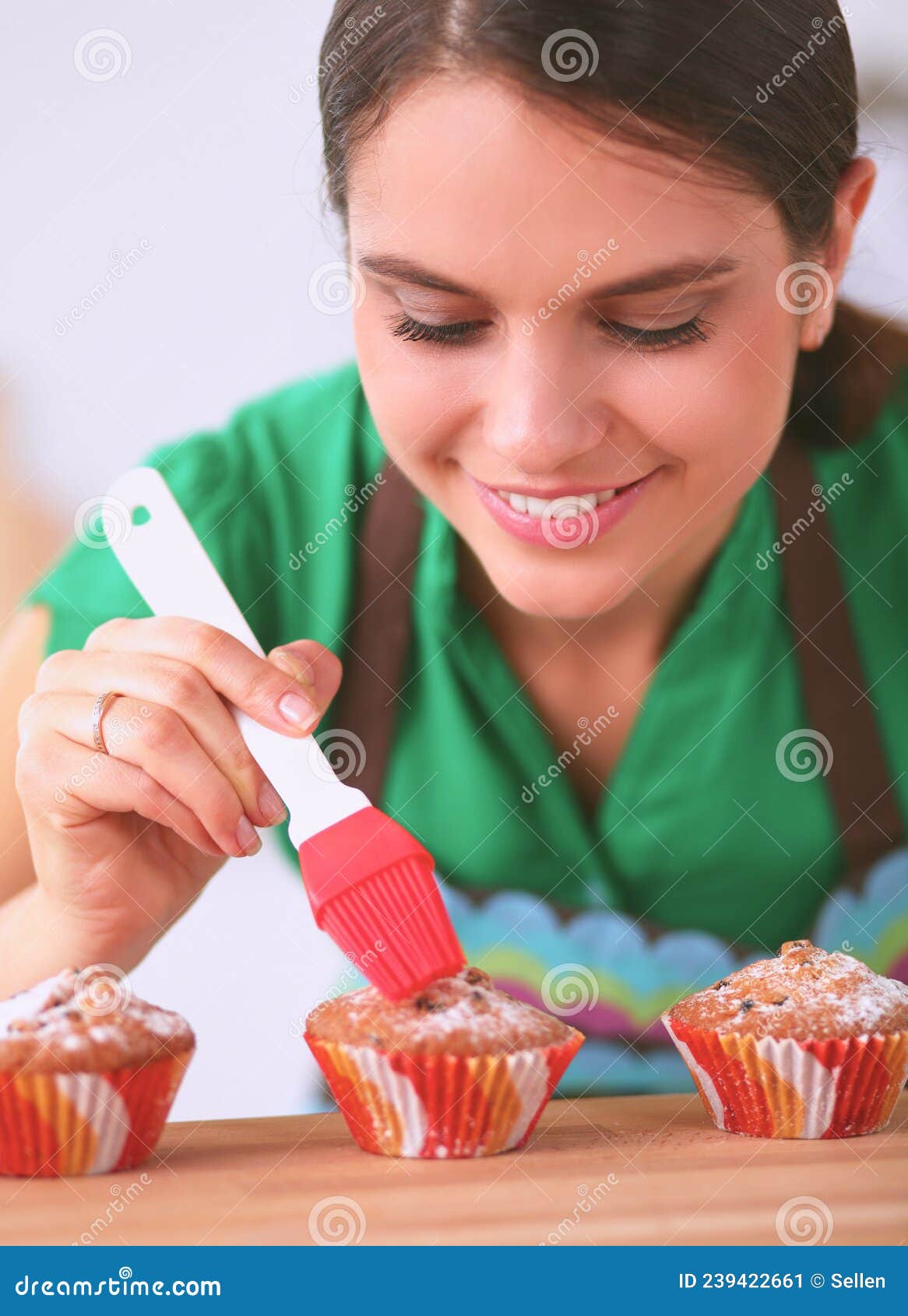 Woman is Making Cakes in the Kitchen Stock Image - Image of preparing ...