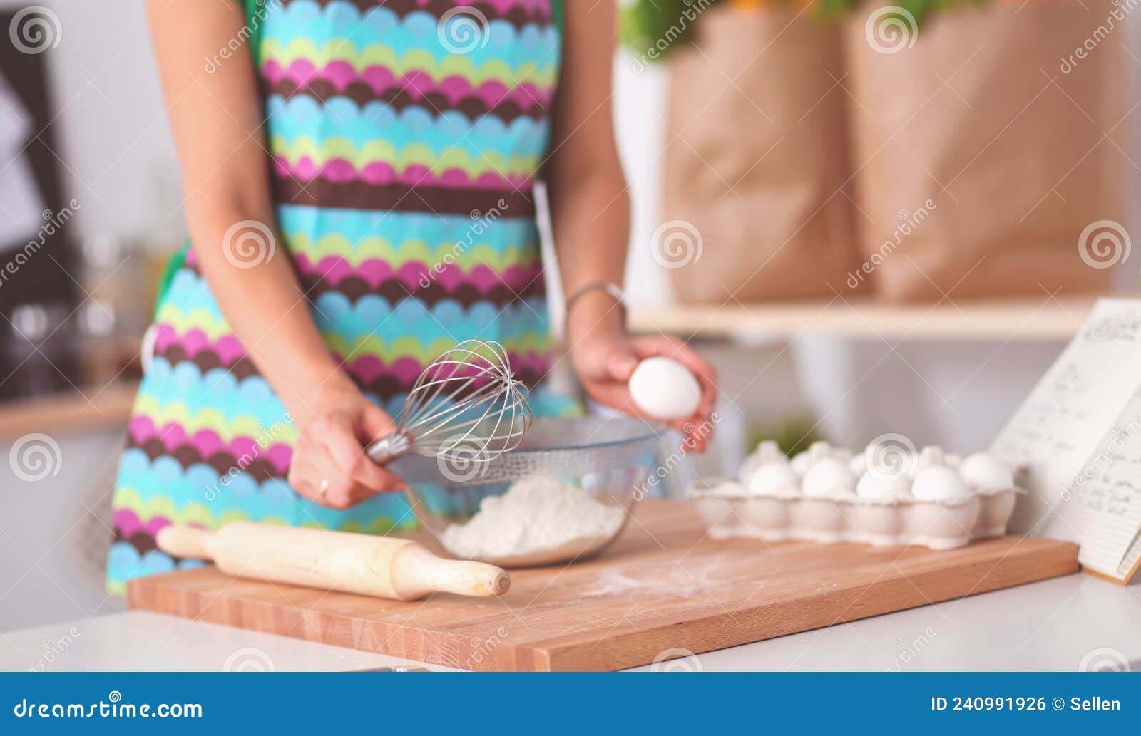 Woman is Making Cakes in the Kitchen Stock Photo - Image of tasty, cook ...