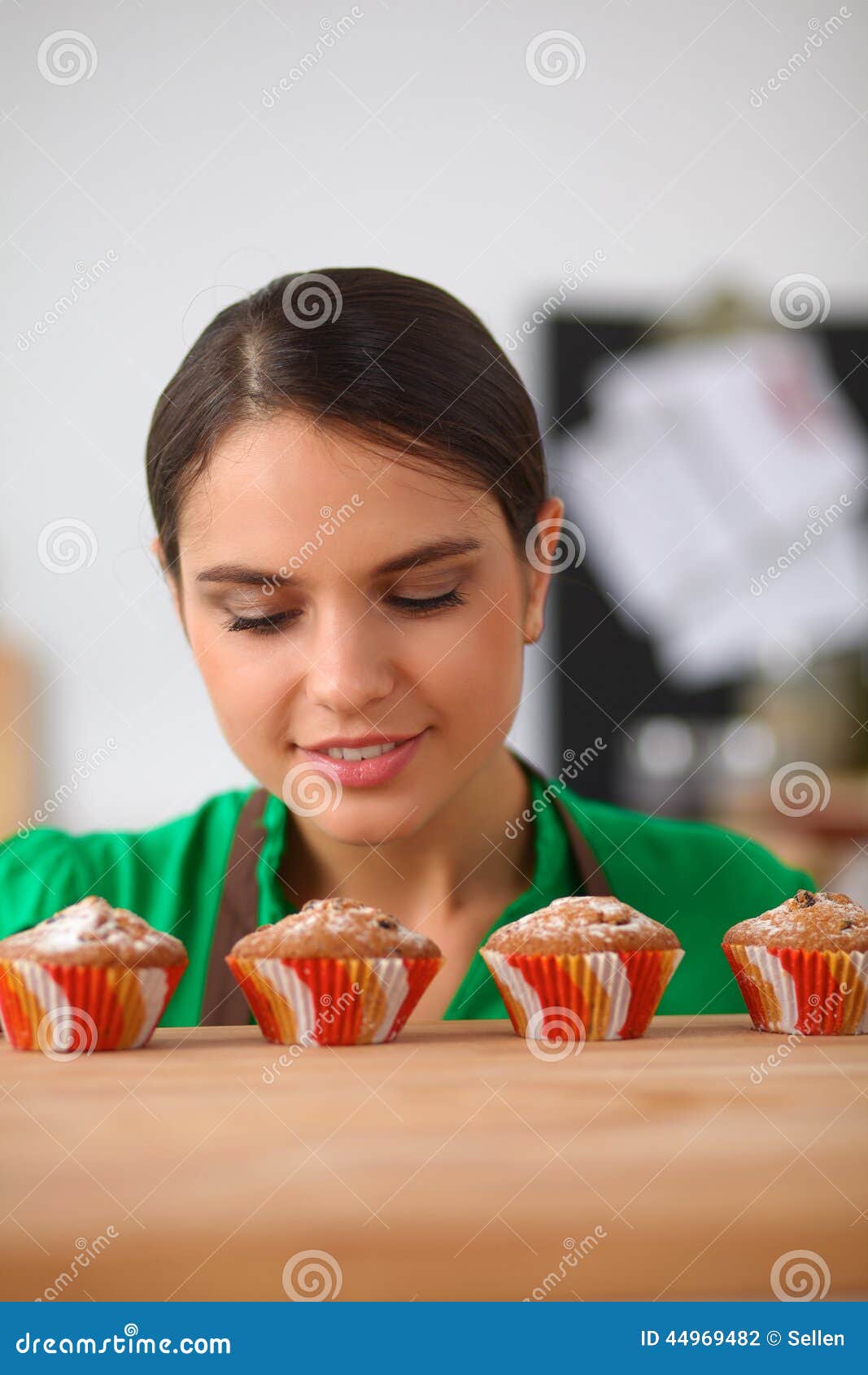 Woman is Making Cakes in the Kitchen Stock Photo - Image of sweet ...