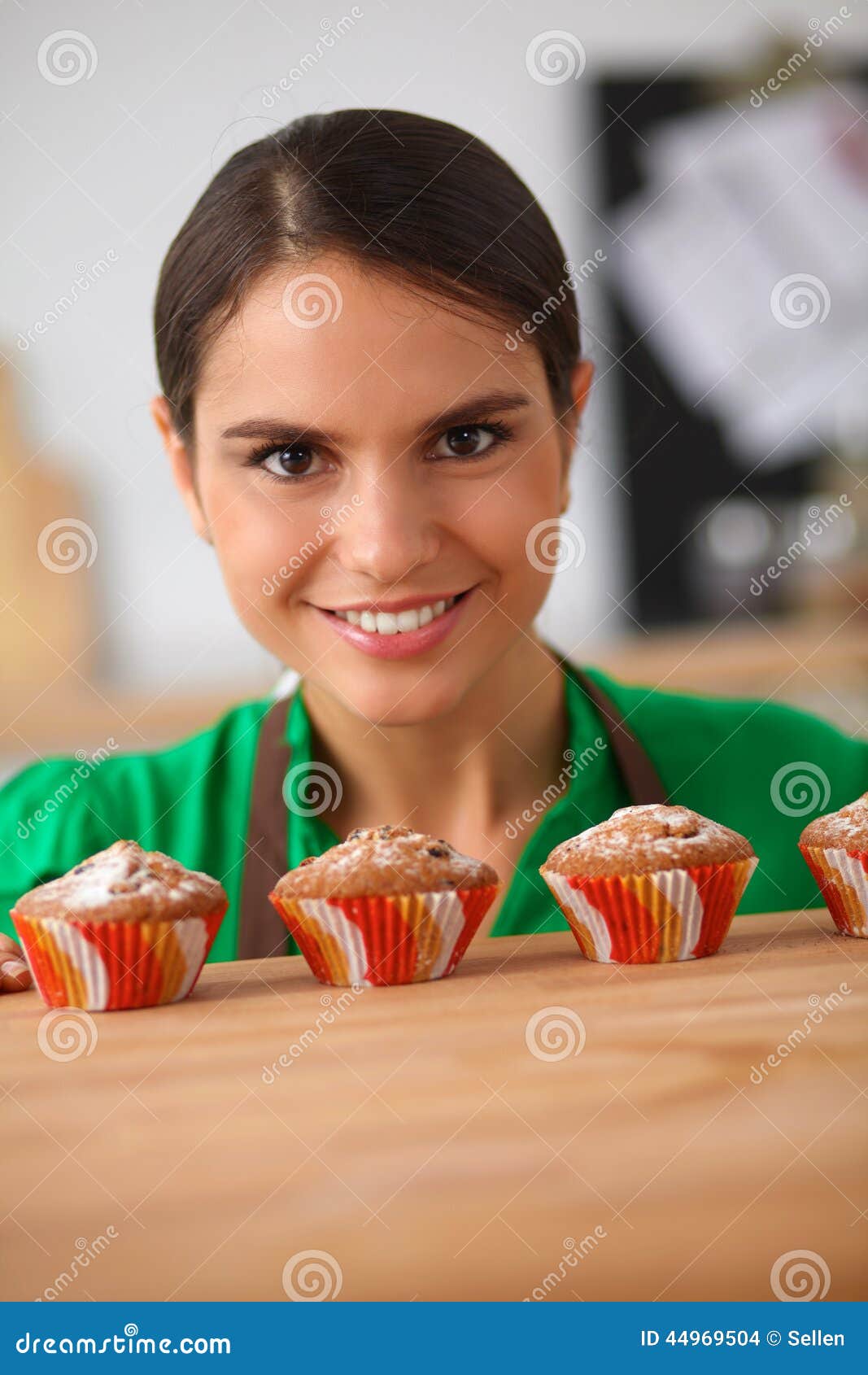 Woman is Making Cakes in the Kitchen Stock Photo - Image of preparation ...