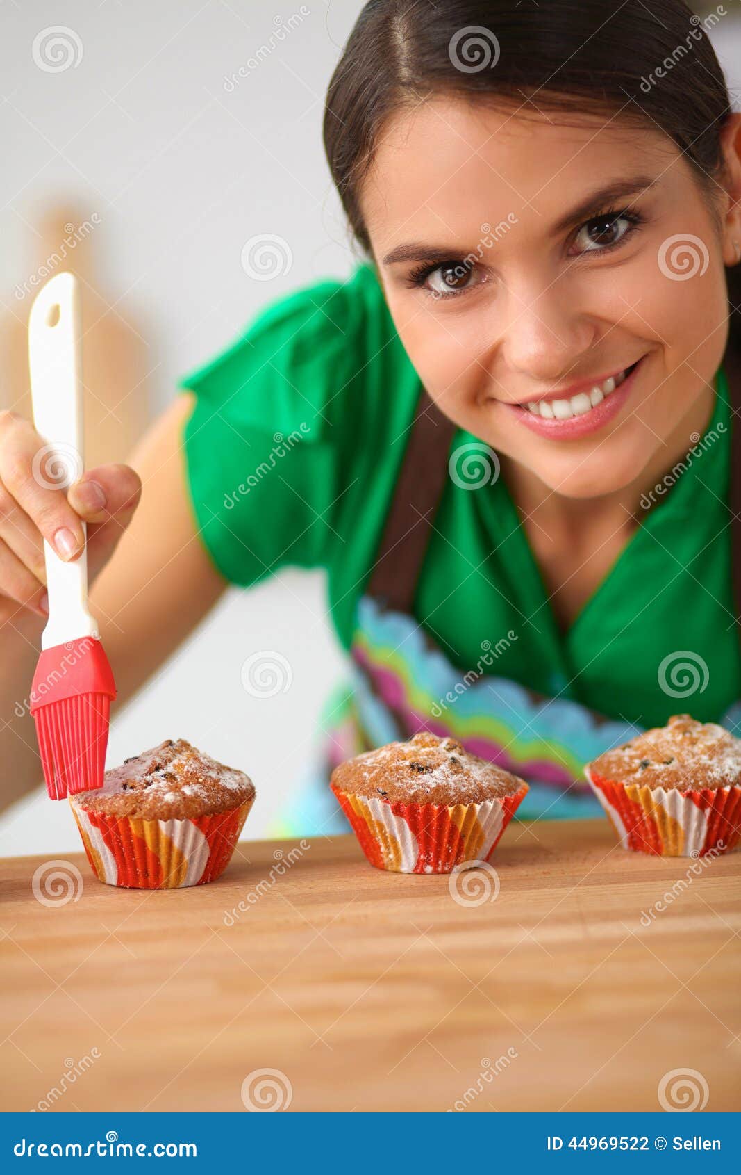 Woman is Making Cakes in the Kitchen Stock Photo - Image of happy ...