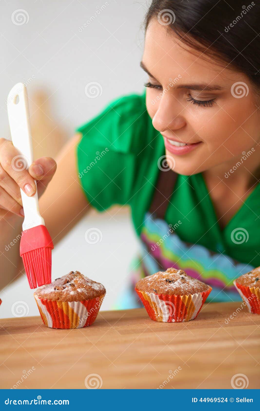 Woman is Making Cakes in the Kitchen Stock Photo - Image of interior ...