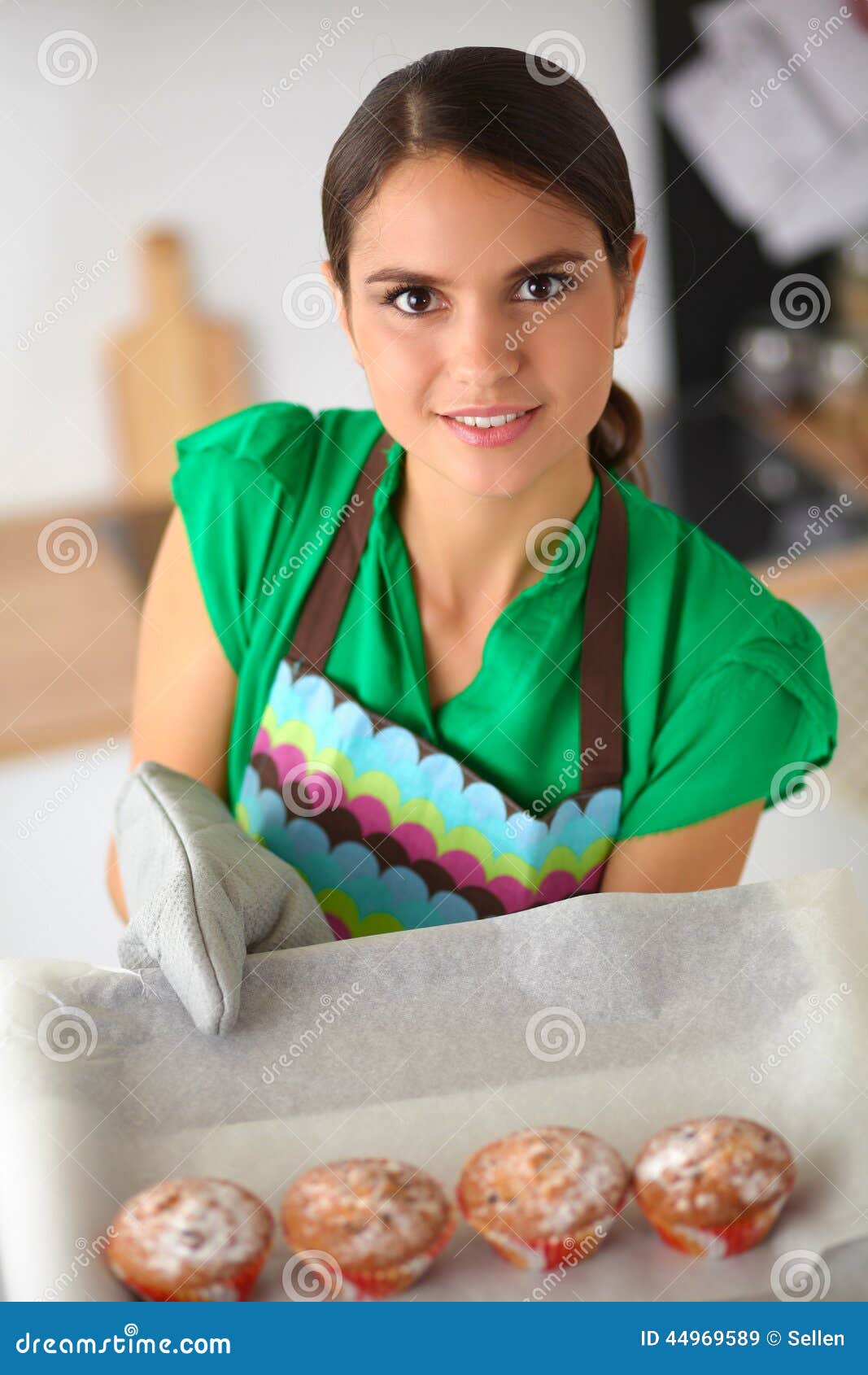 Woman is Making Cakes in the Kitchen Stock Image - Image of kitchen ...