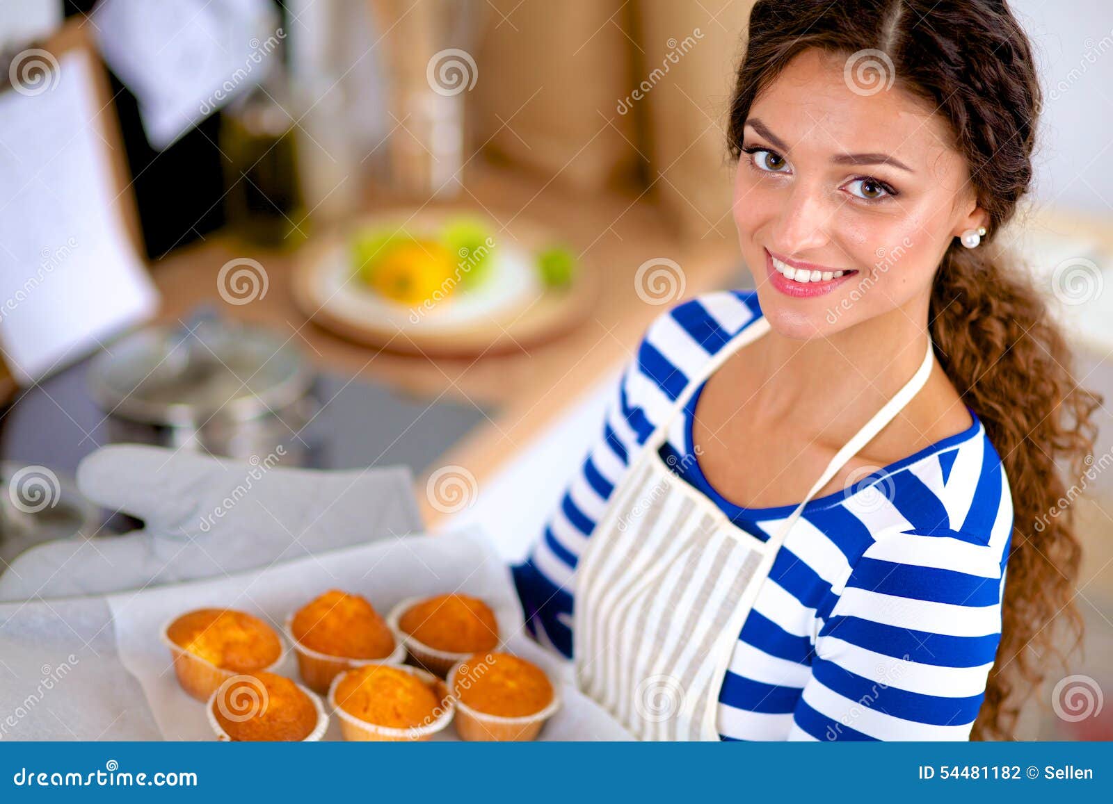 Woman is Making Cakes in the Kitchen Stock Photo - Image of person ...